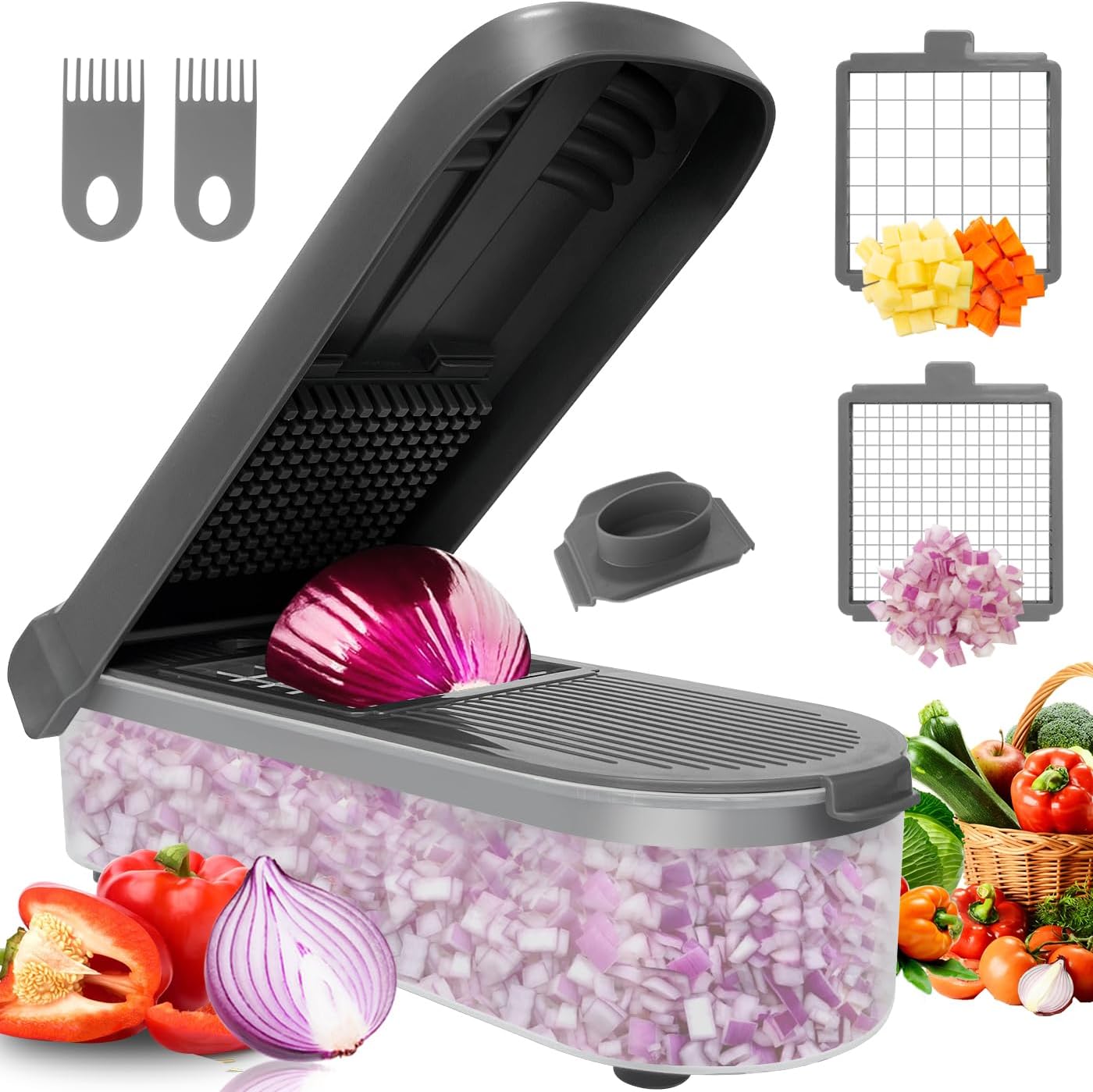 Amazon.com: LHS Multifunctional Food Chopper - Onion, Vegetable Slicer ...