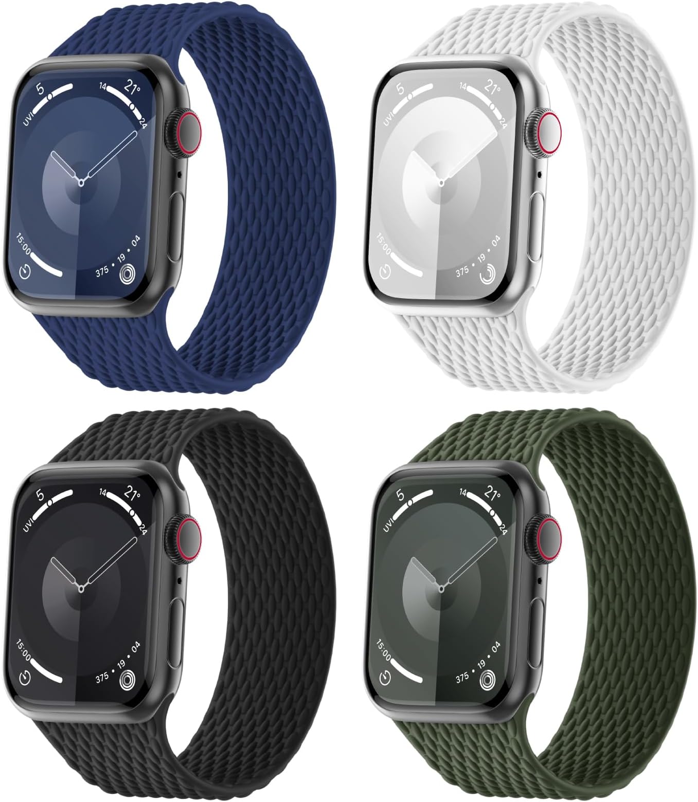 Amazon.com: Silicone Solo Loop for Apple Watch Band 41mm 40mm 38mm 45mm ...