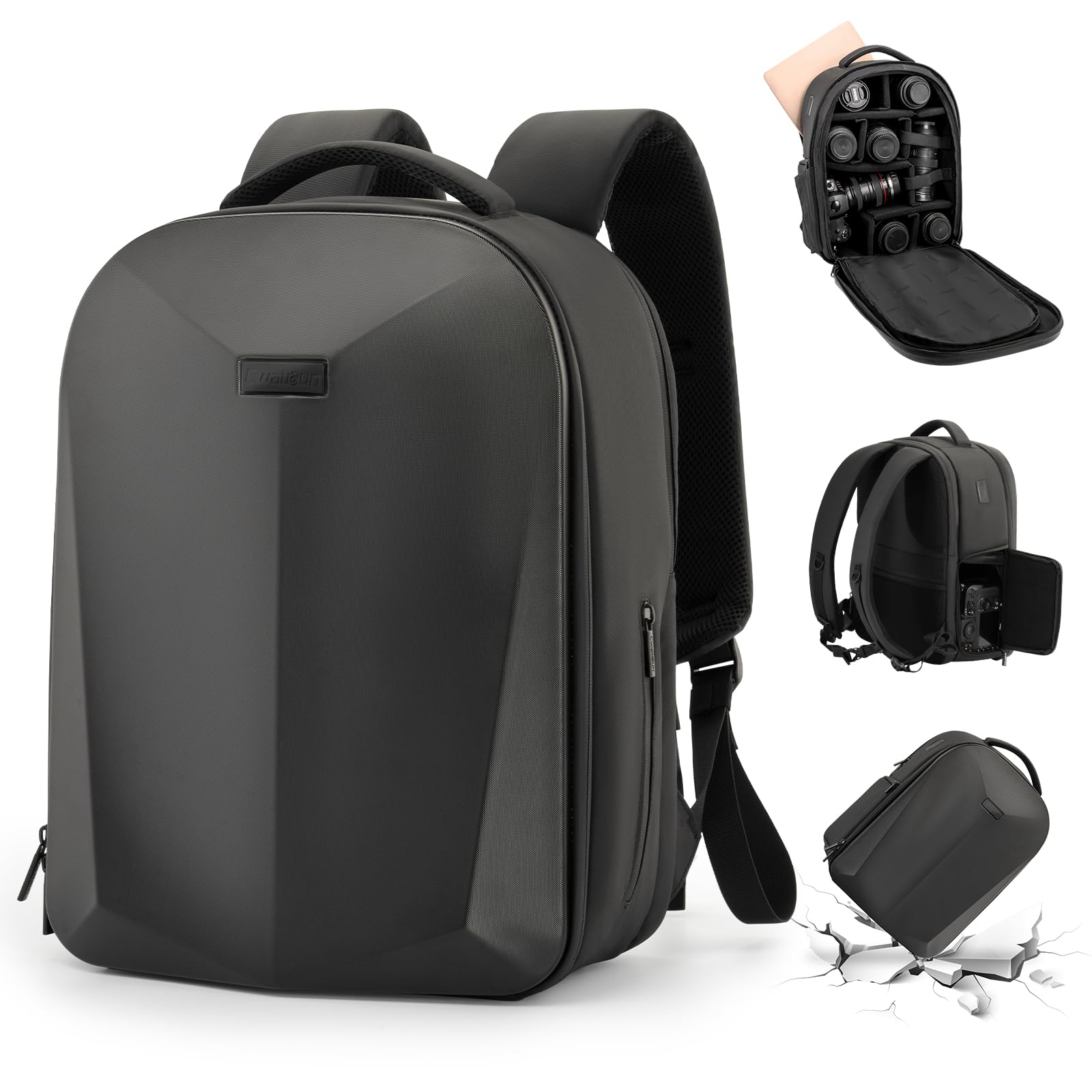 Amazon.com : Cwatcun Hardshell Camera Backpack, Professional Camera Bag ...
