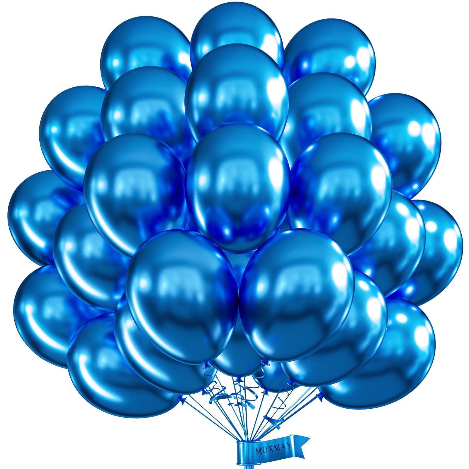 Amazon.com: MOXMAY 100pcs Blue Balloons Chrome Blue Balloons 10inch ...
