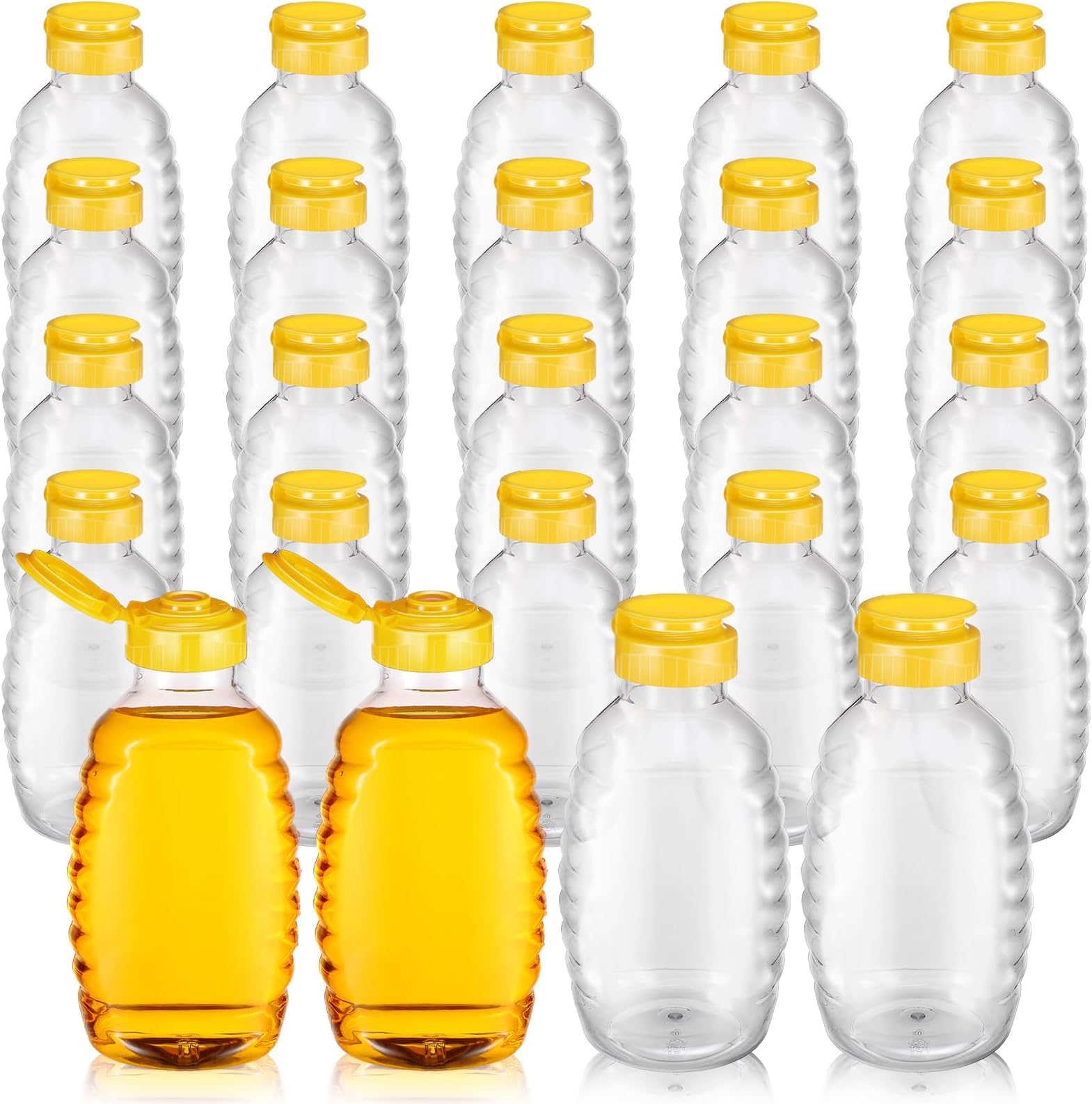 Amazon.com: 24 Pcs Clear Plastic Honey Bottles Plastic Skep Style Jar ...