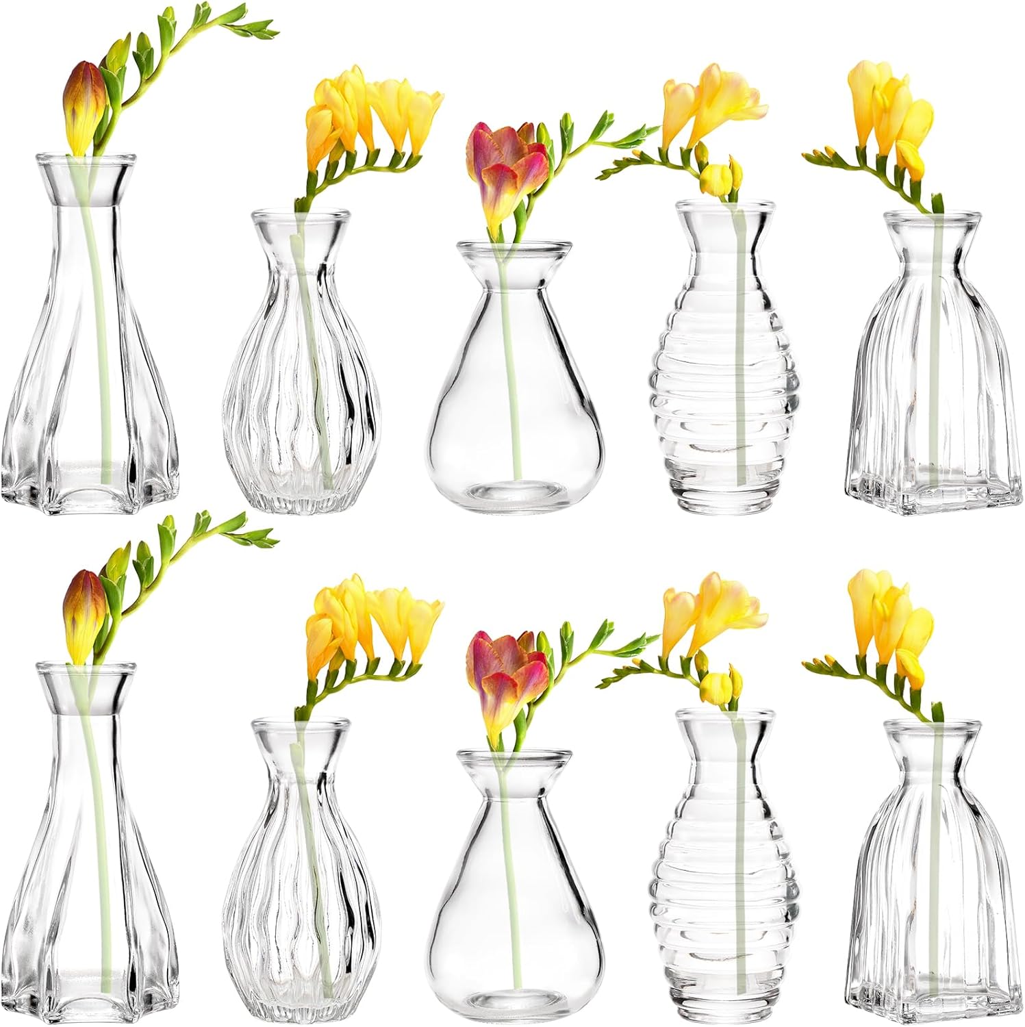 Amazon.com: SOUJOY 10 Pack Small Glass Bud Vase, Mini Flower Vase for ...