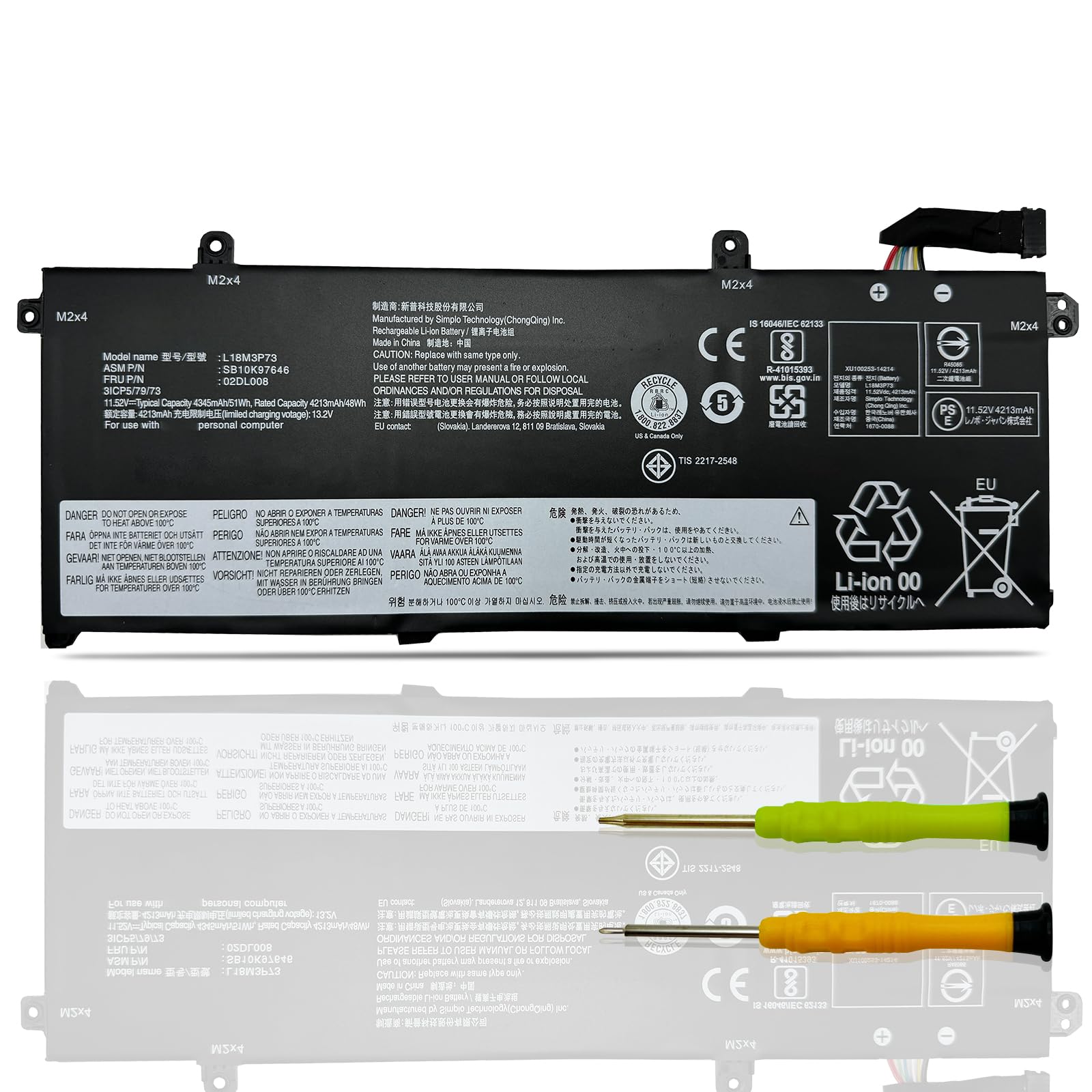 Amazon.com: UGXKNAE L18M3P73 Laptop Battery for Lenovo ThinkPad T490 ...