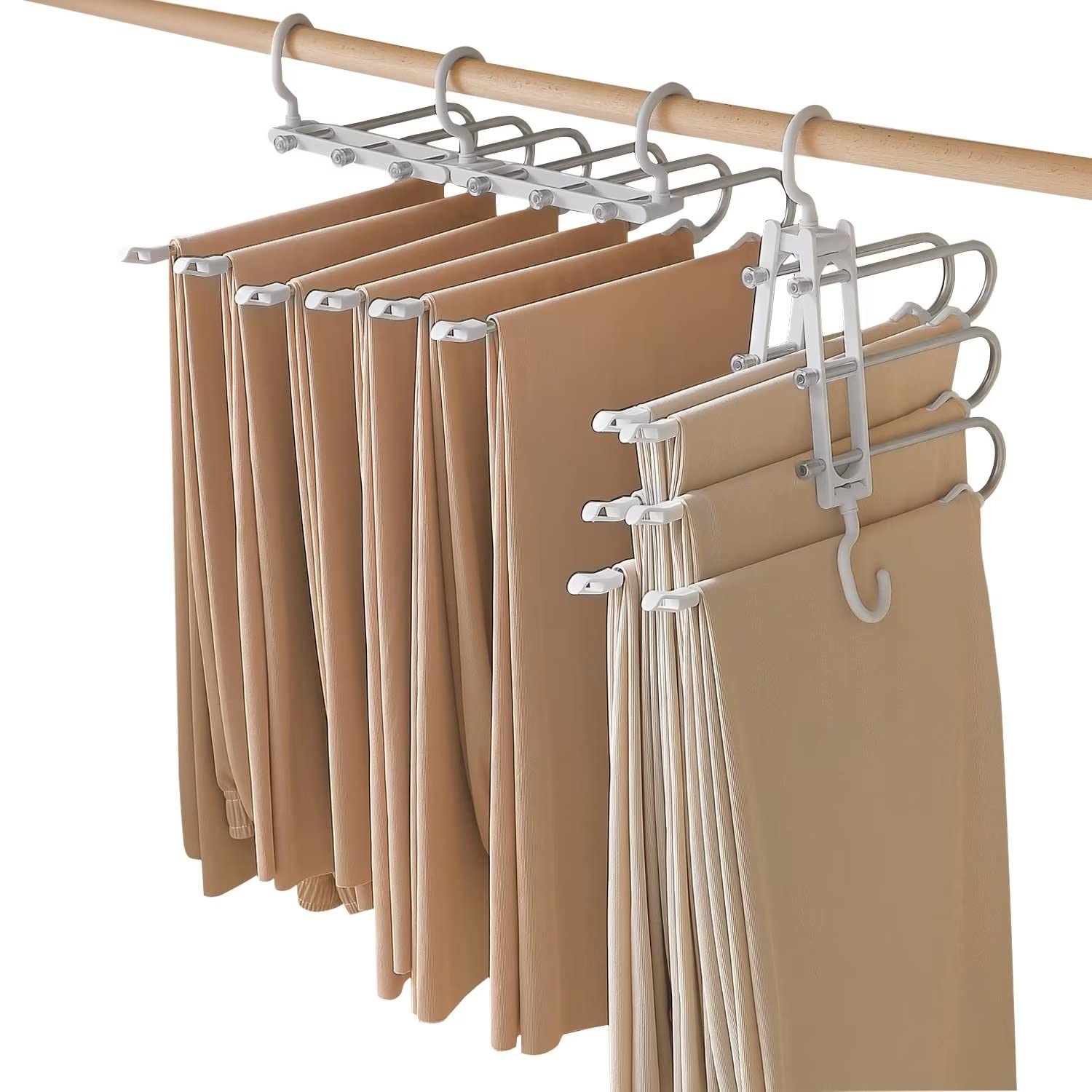 TOSHISON Pants Hangers Space Saving, Multifunctional Pants Rack Hanger ...