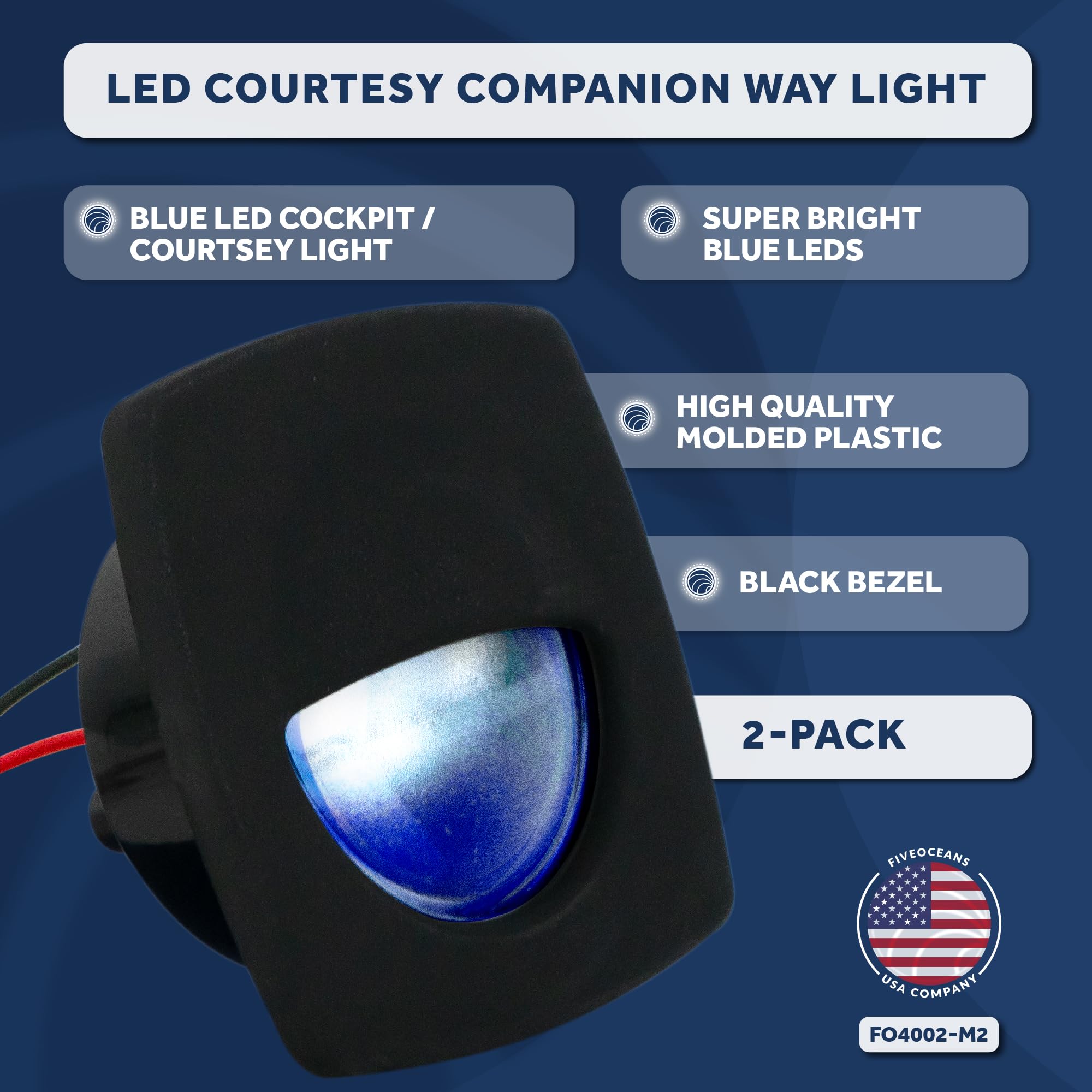 Snapklik.com : Five Oceans LED Companion Way Light, 2 Pack Blue LED ...