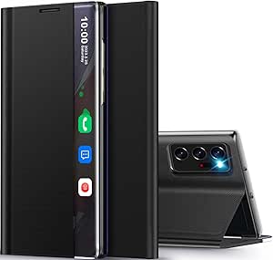 Amazon.com: Qissy for Samsung Galaxy Note 20 Ultra 5G Case View Clear Leather for Samsung Note ...