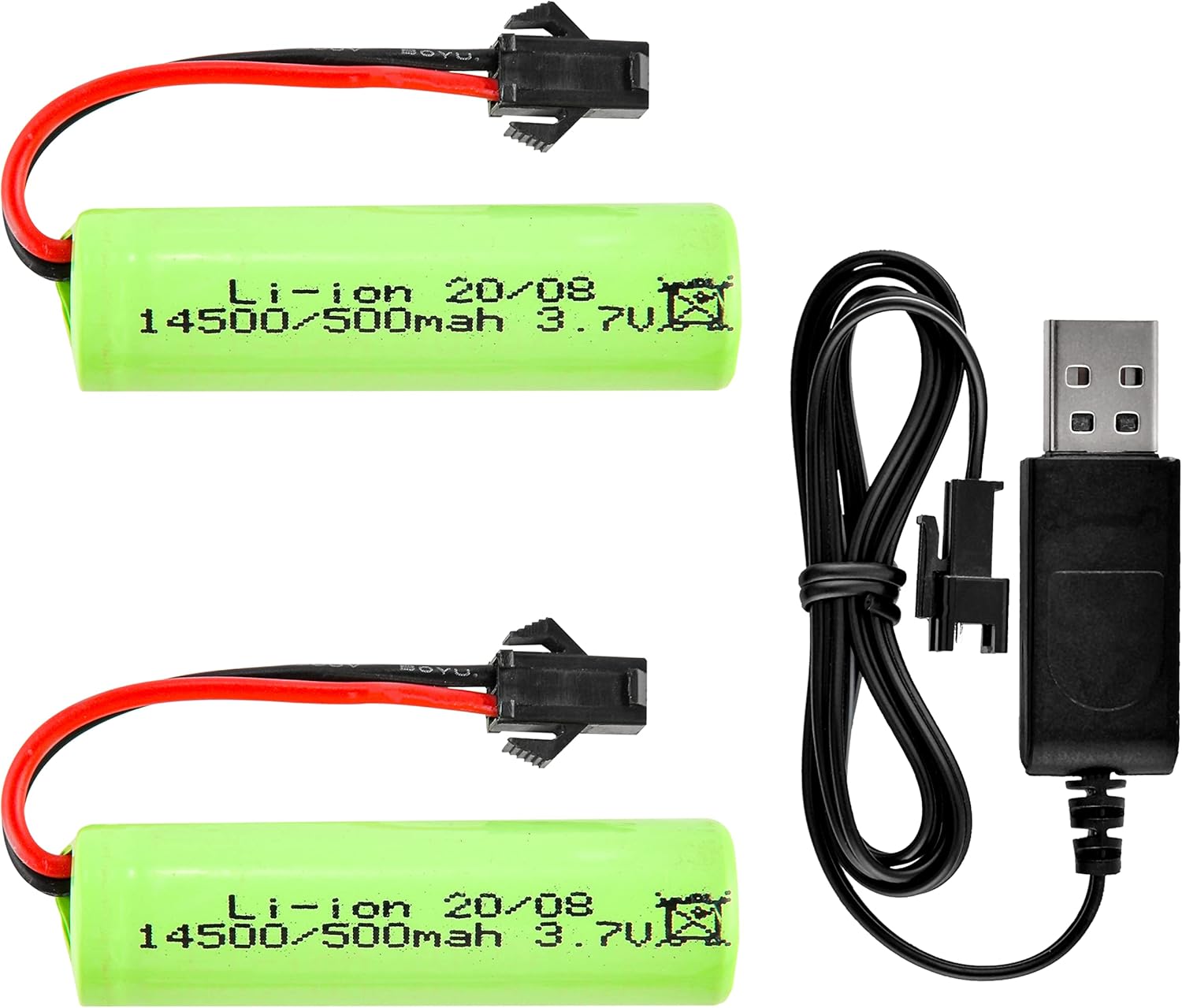 BEZGAR Spare Parts Accessories Li-ion 3.7V 500mAh Batteries（2）+USB ...