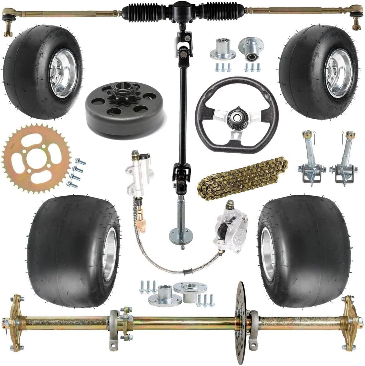Amazon.com: YC Yier 32" Complete Go Kart or Drift Trike Rear Live Axle Kit & 5" Wheels Tires ...