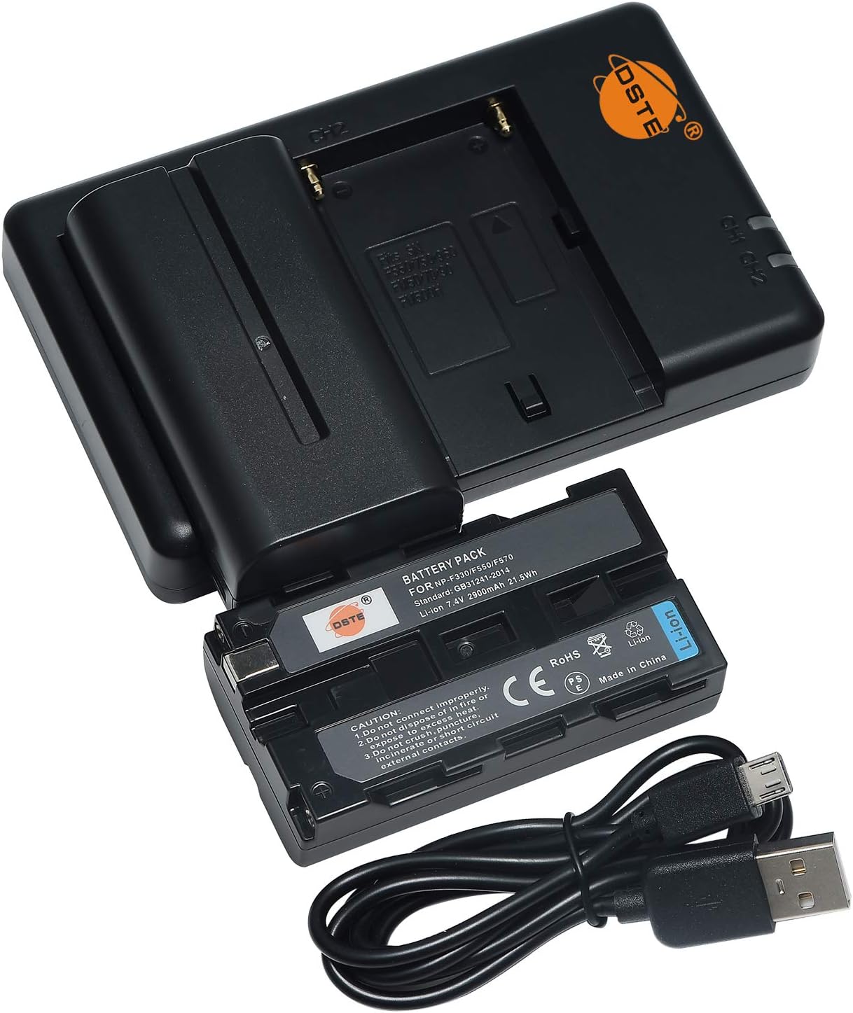 Amazon.com : DSTE Replacement for 2X NP-F550 Battery + Rapid Dual Battery Charger with Micro USB ...