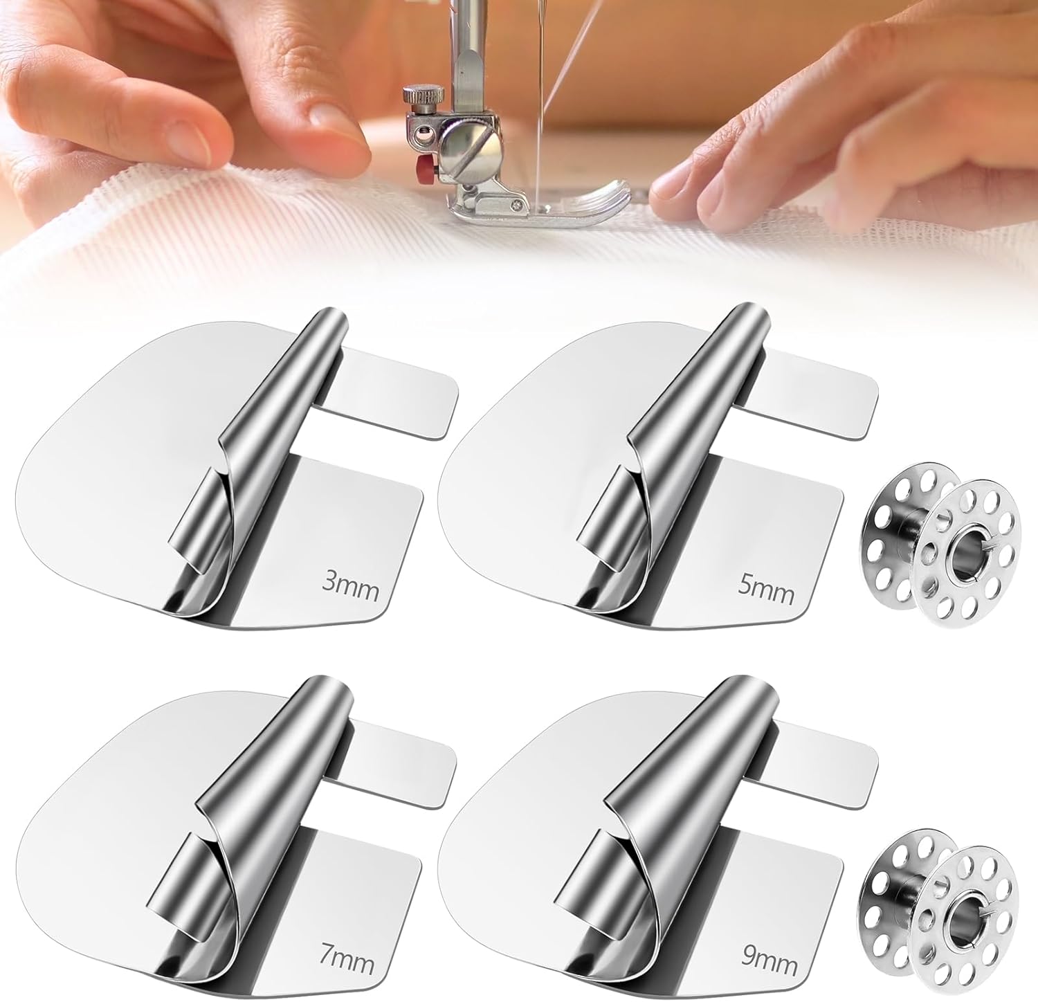 Jeffdad 4 Piece Universal Rolled Hem Presser Foot for Sewing Machine ...