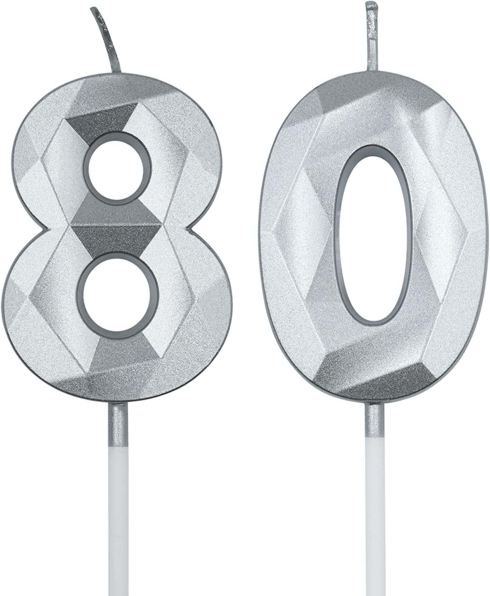 Amazon.com: 55th Birthday Candles for Cake, Blue Number 55 3D Diamond ...