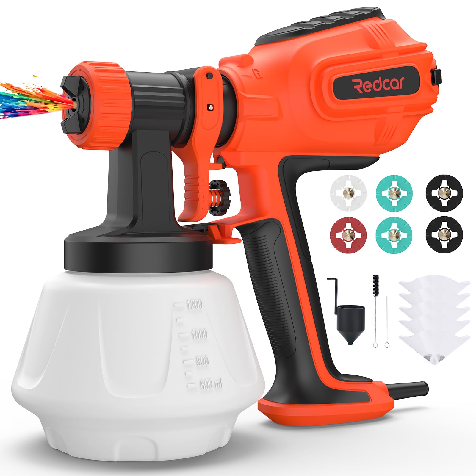 Amazon.com : Redcar Paint Sprayer, 800W Electric Spray Paint Gun HVLP ...