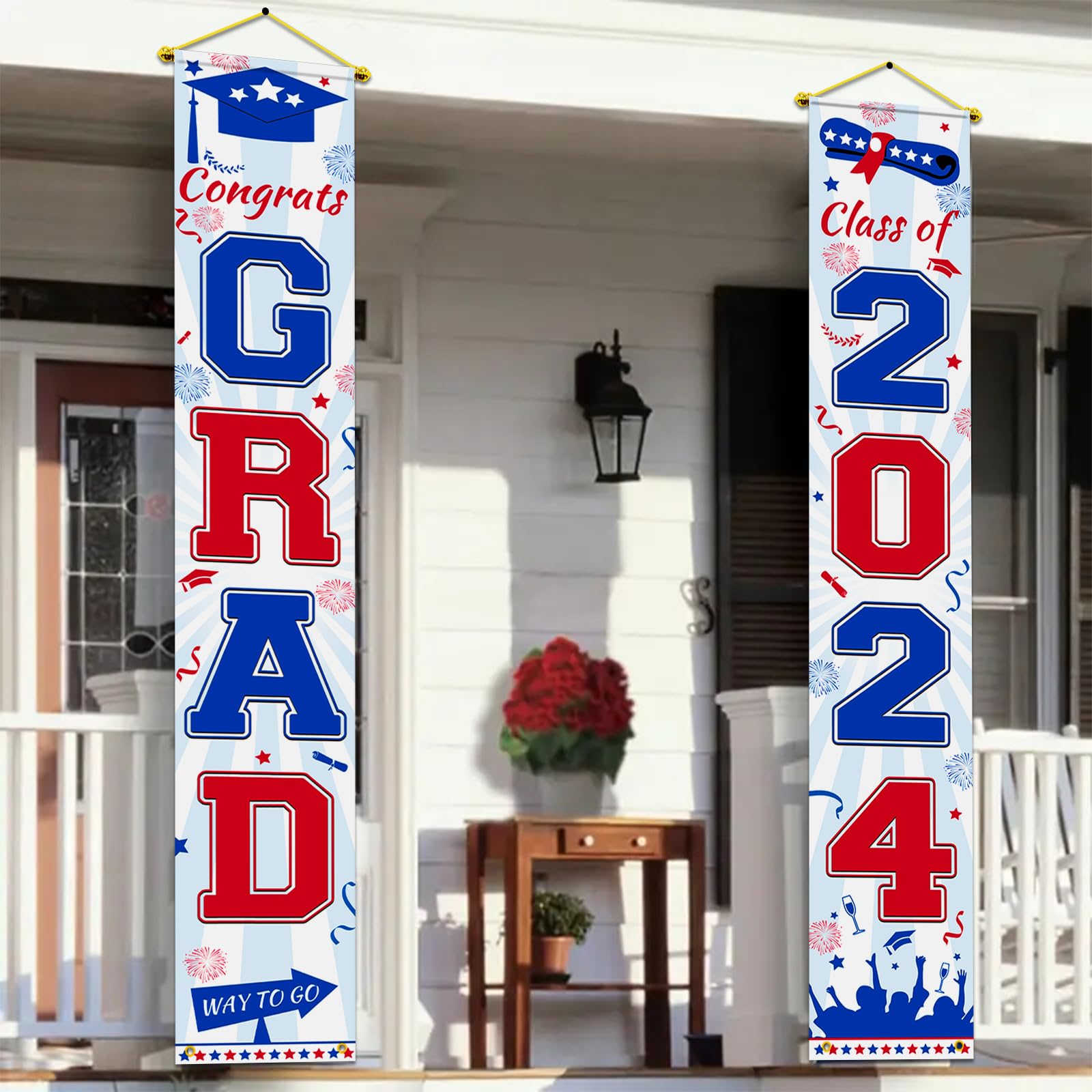 Snapklik.com : Graduation Door Banner, Red White And Blue Grad Door ...