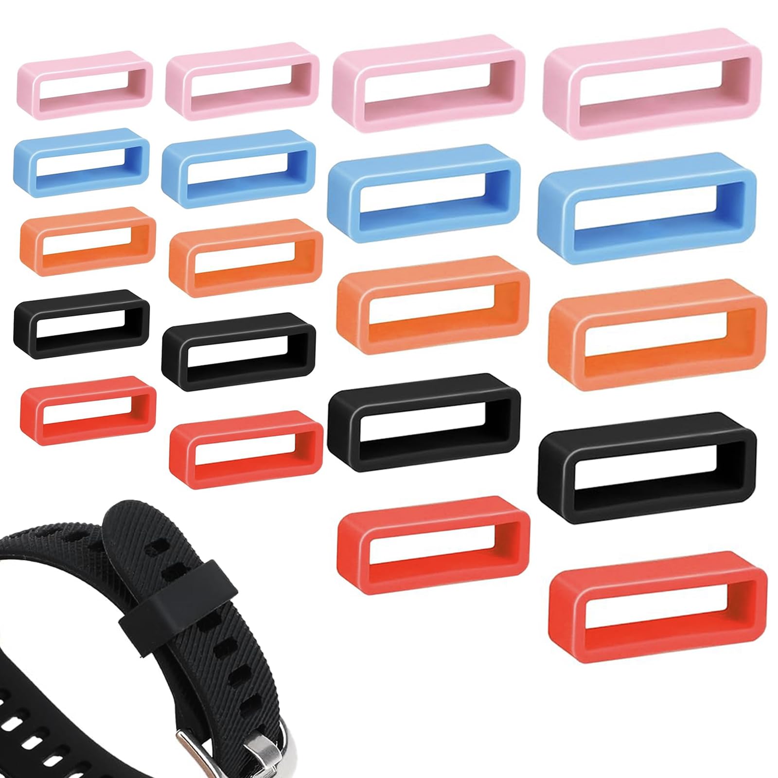 20 Pcs Watch Band Loops, Silicone Watch Strap Holder Loops, Watch Band ...