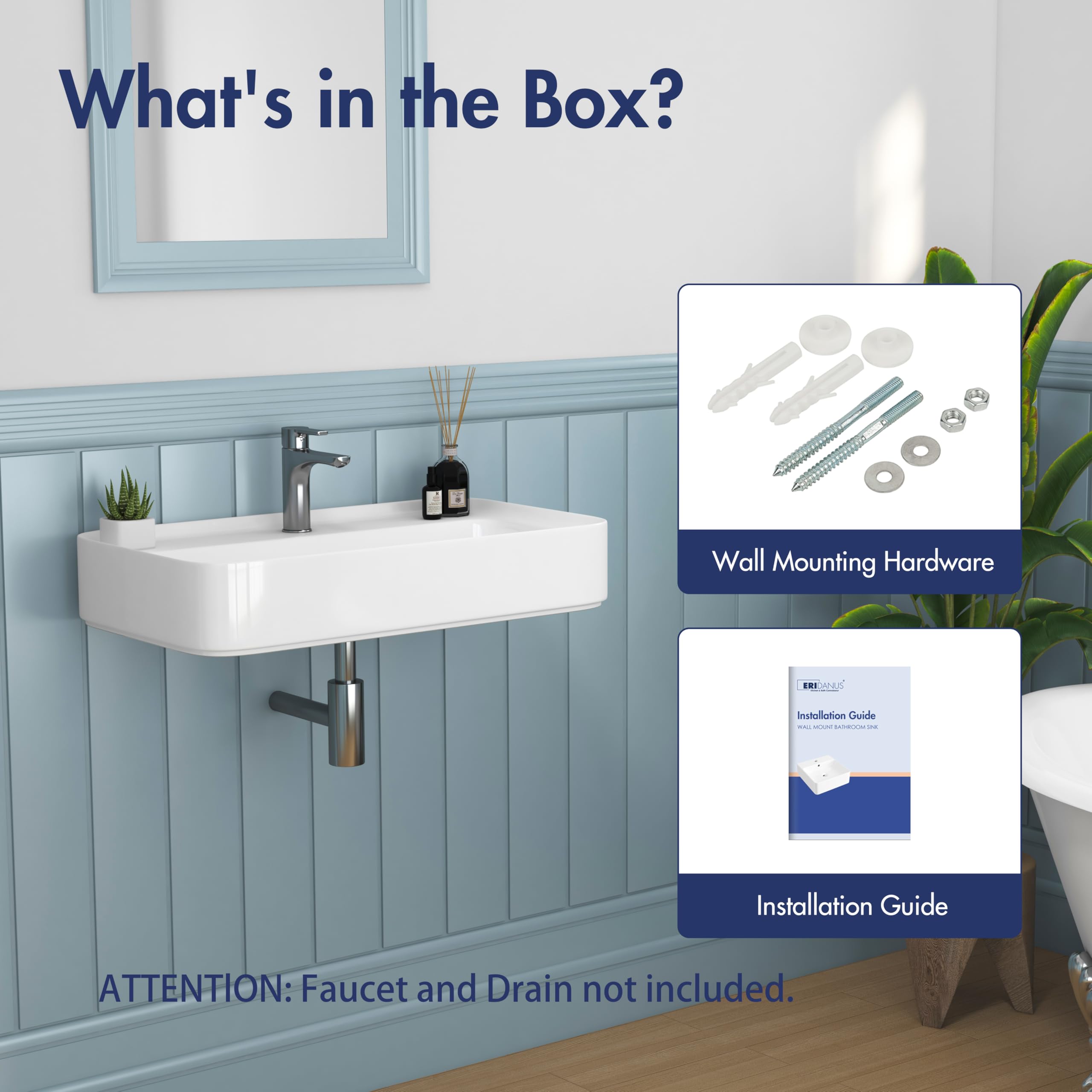 Snapklik.com : Bathroom Vessel Sinks 31.5" X 18", Premium Wall Mount Bathroom Vanity Vessel Sink ...