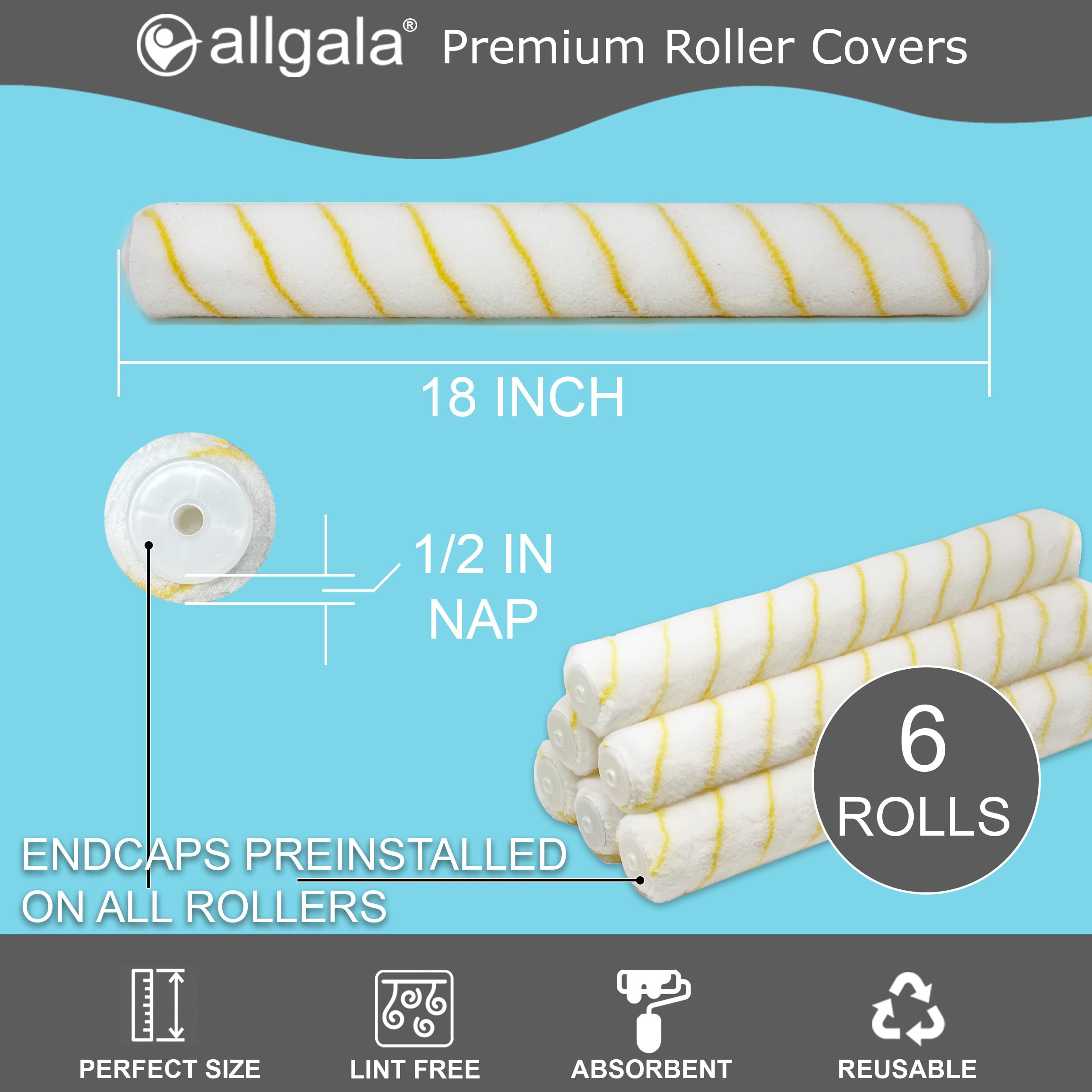Snapklik.com : Allgala 18 Inch Painting Roller Kit Pro Grade 10 PC Set ...