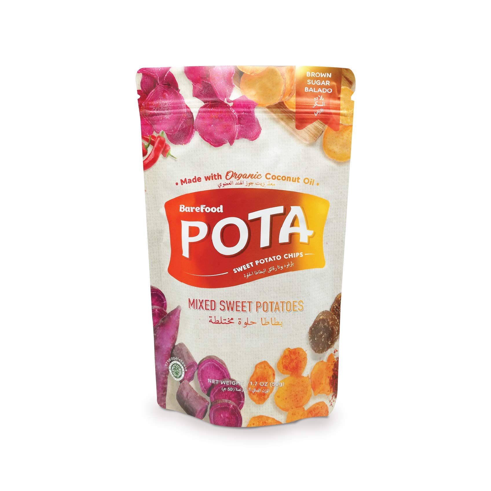 Buy Barefood Pota Sweet Potato Chips, Brown Sugar Balado Flavour (50 gm ...