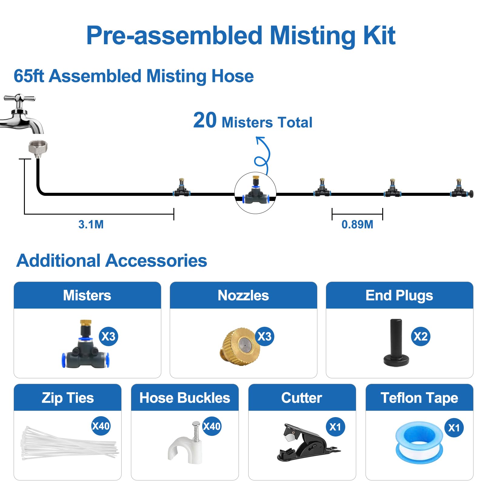 Snapklik.com : Pre-Assembled Mister Hose For Outside Patio, Misting ...