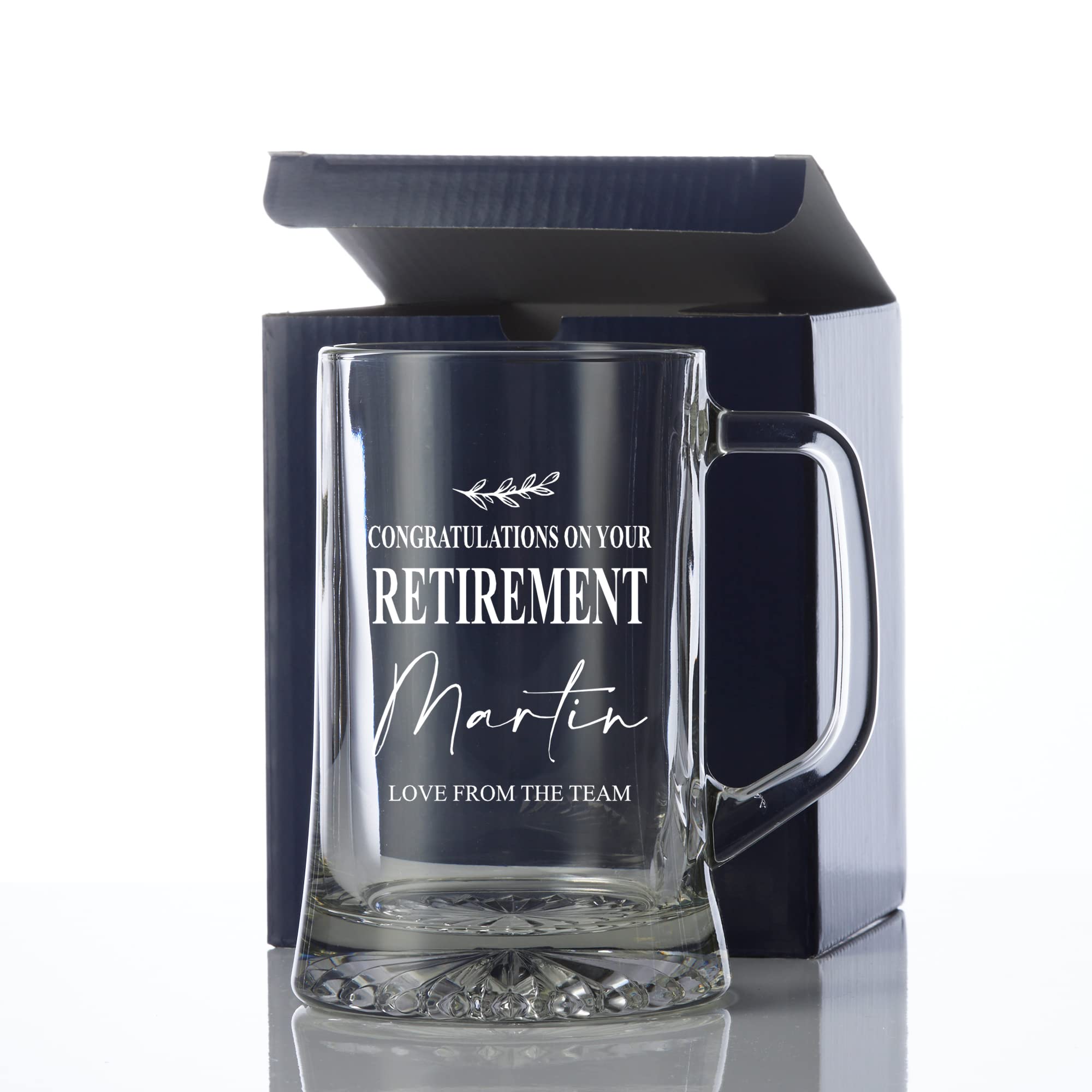 ukgiftstoreonline Personalised Retirement Beer Glass Tankard Gift Boxed ...