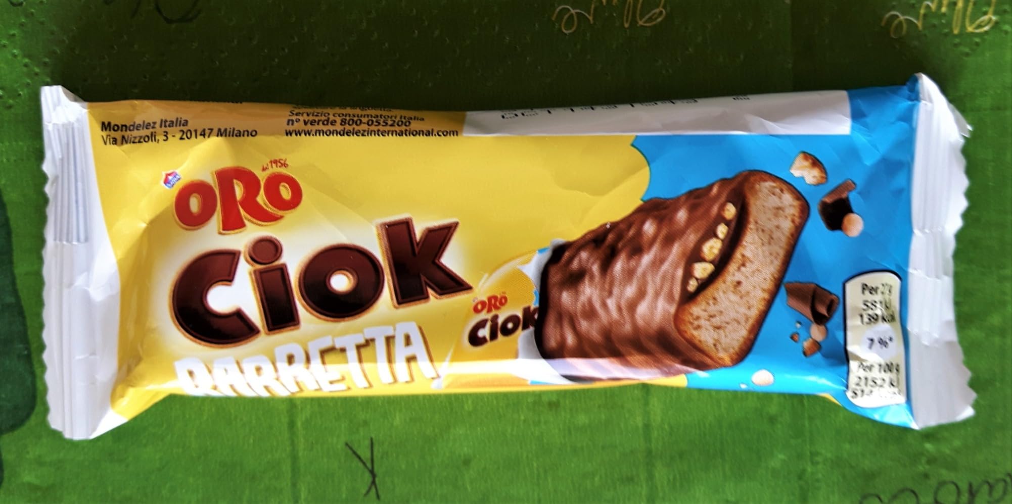 Oro Ciok Barretta, Biscotto Fragrante Coperto di Cioccolato al Latte e ...