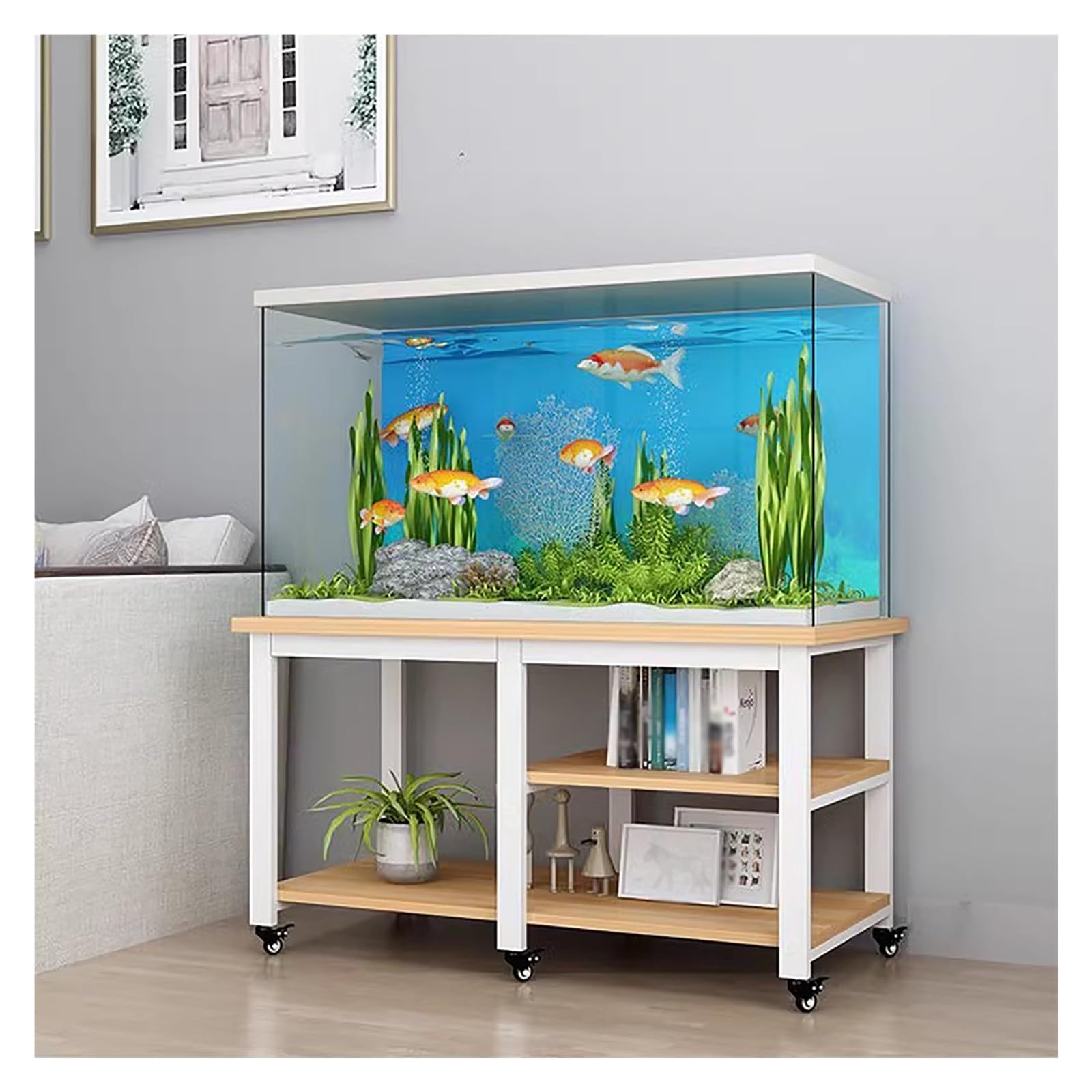 Amazon.com : 20 30 10 Gallon Fish Tank Stand with Wheels & Storage ...