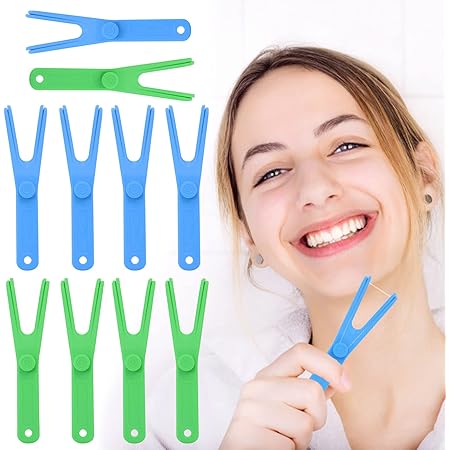 Amazon.com : 10 PCs Reusable Flosser Holder, Dental Floss Holder, Floss ...