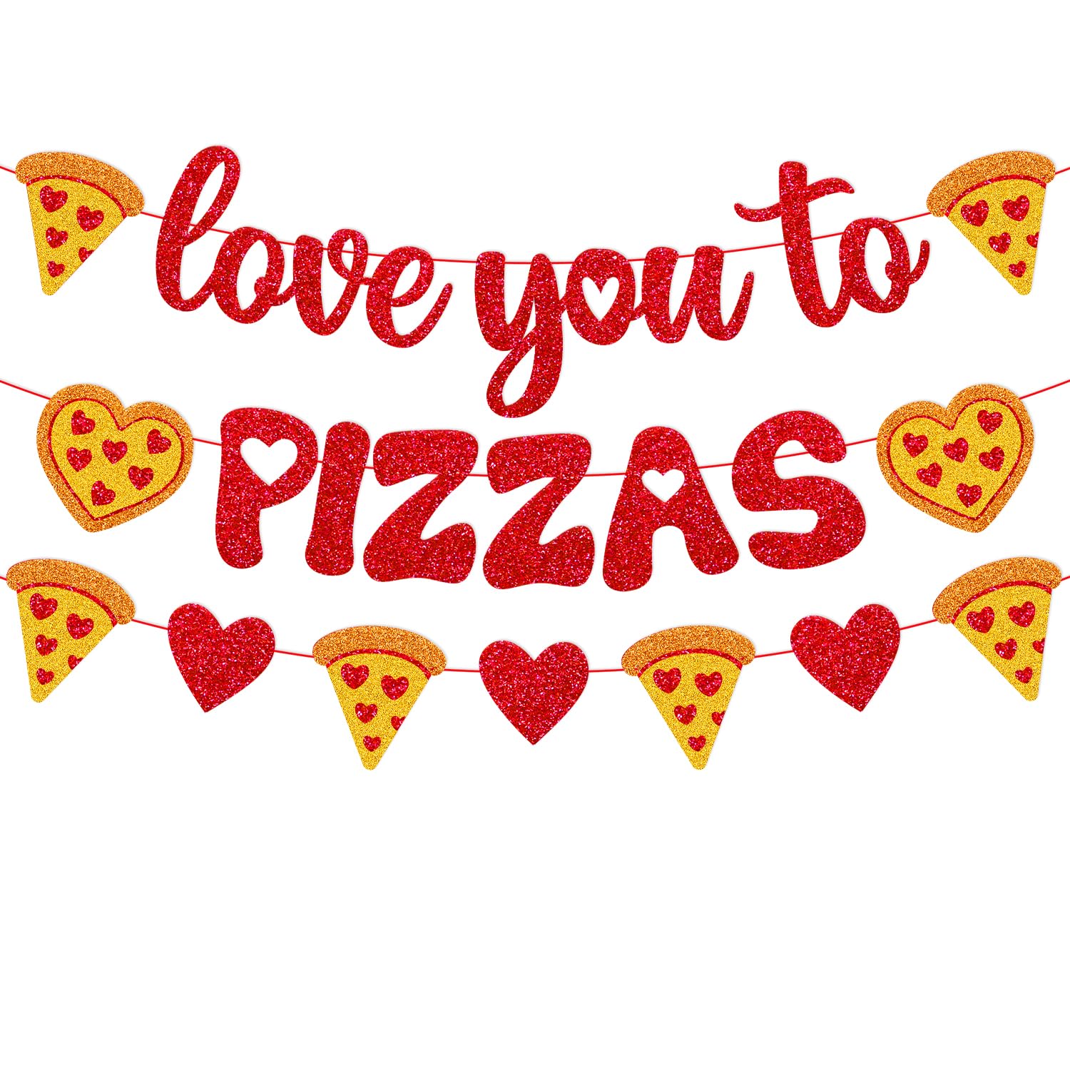 Snapklik.com : Love You To Pizzas Banner Valentine Pizza Decorations ...