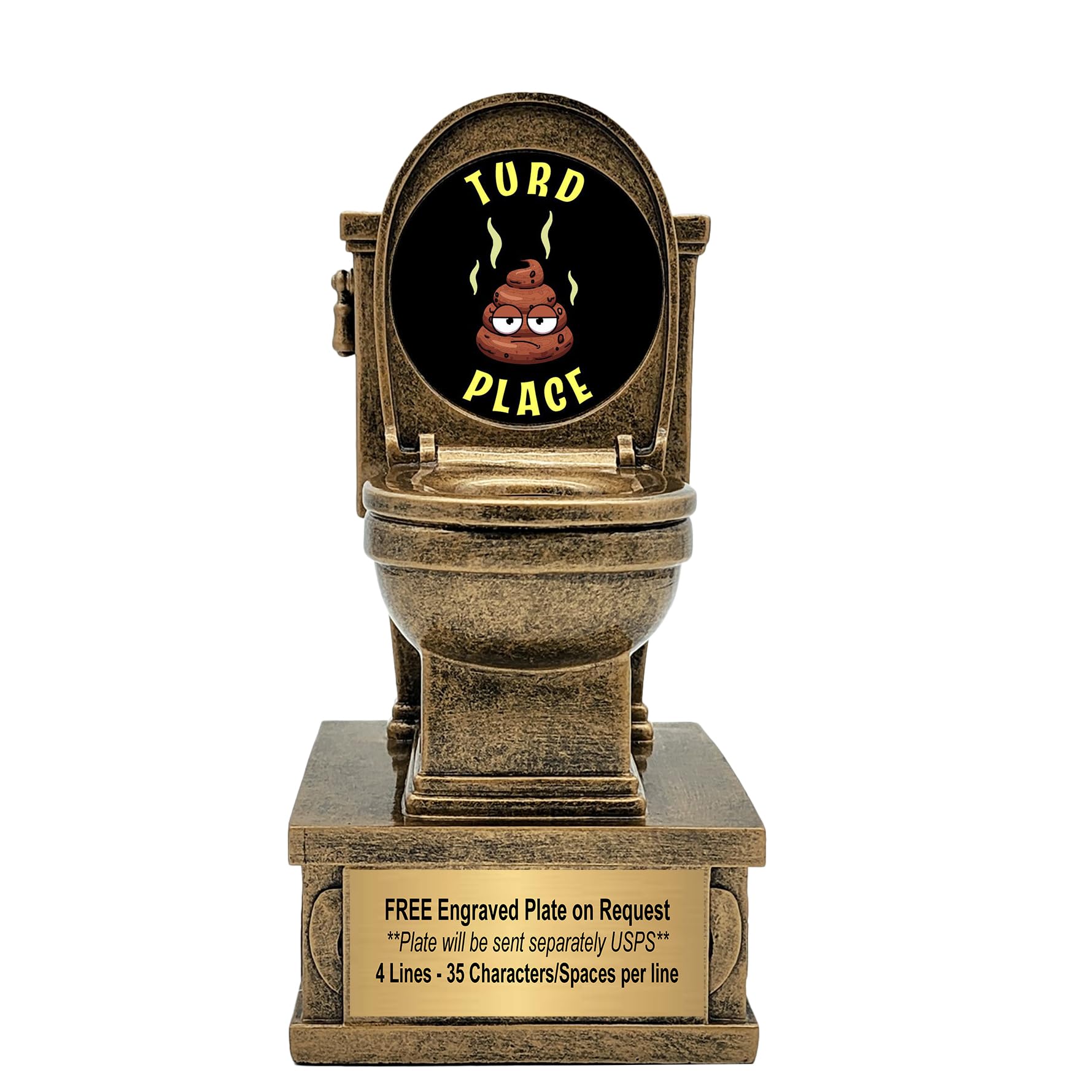 Snapklik.com : Decade Awards Action Pedestal Gold Toilet Bowl Trophy ...