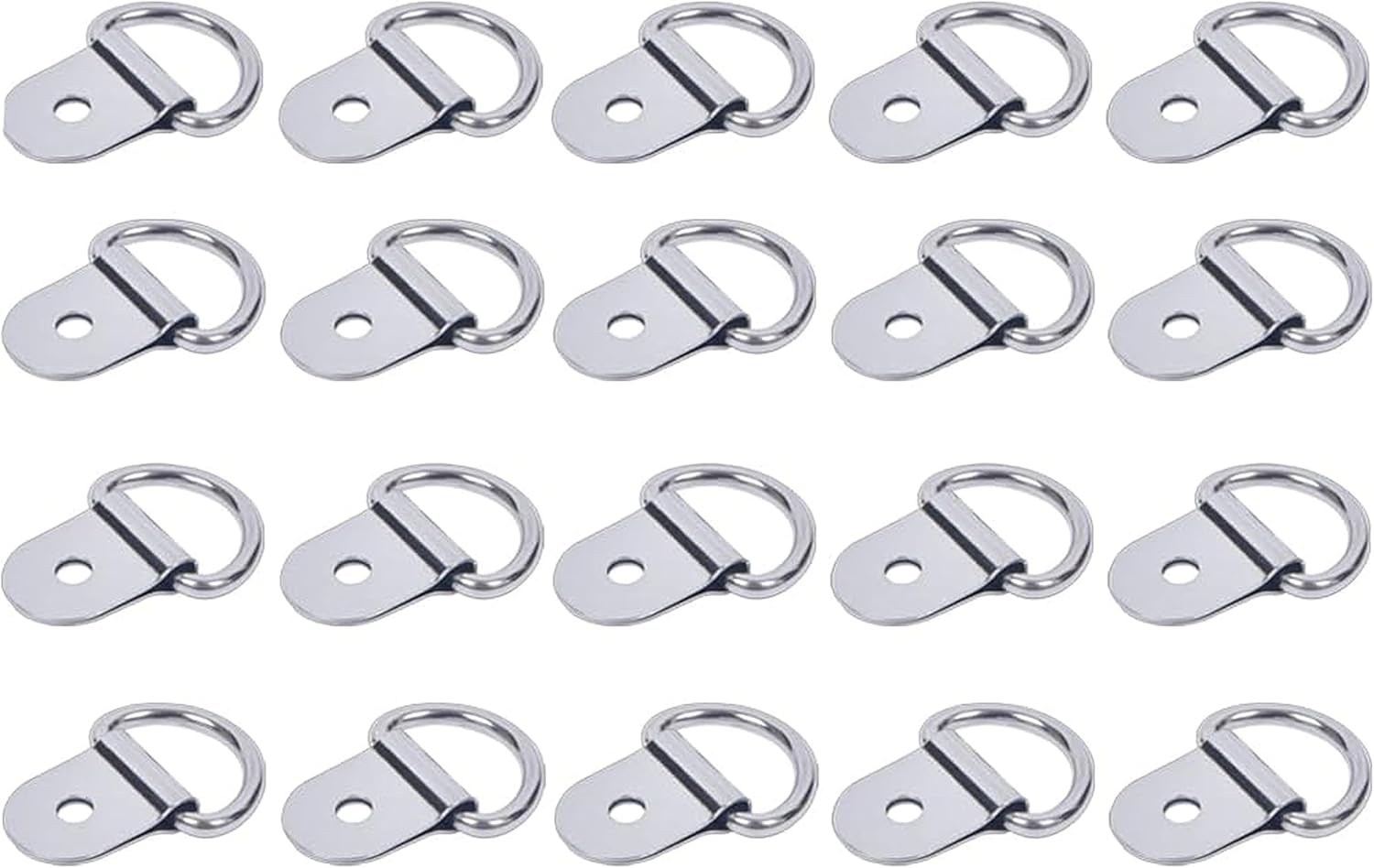 20 PCS Stainless Steel Small D-Ring Tie Downs, Anchor Lashing D Rings ...