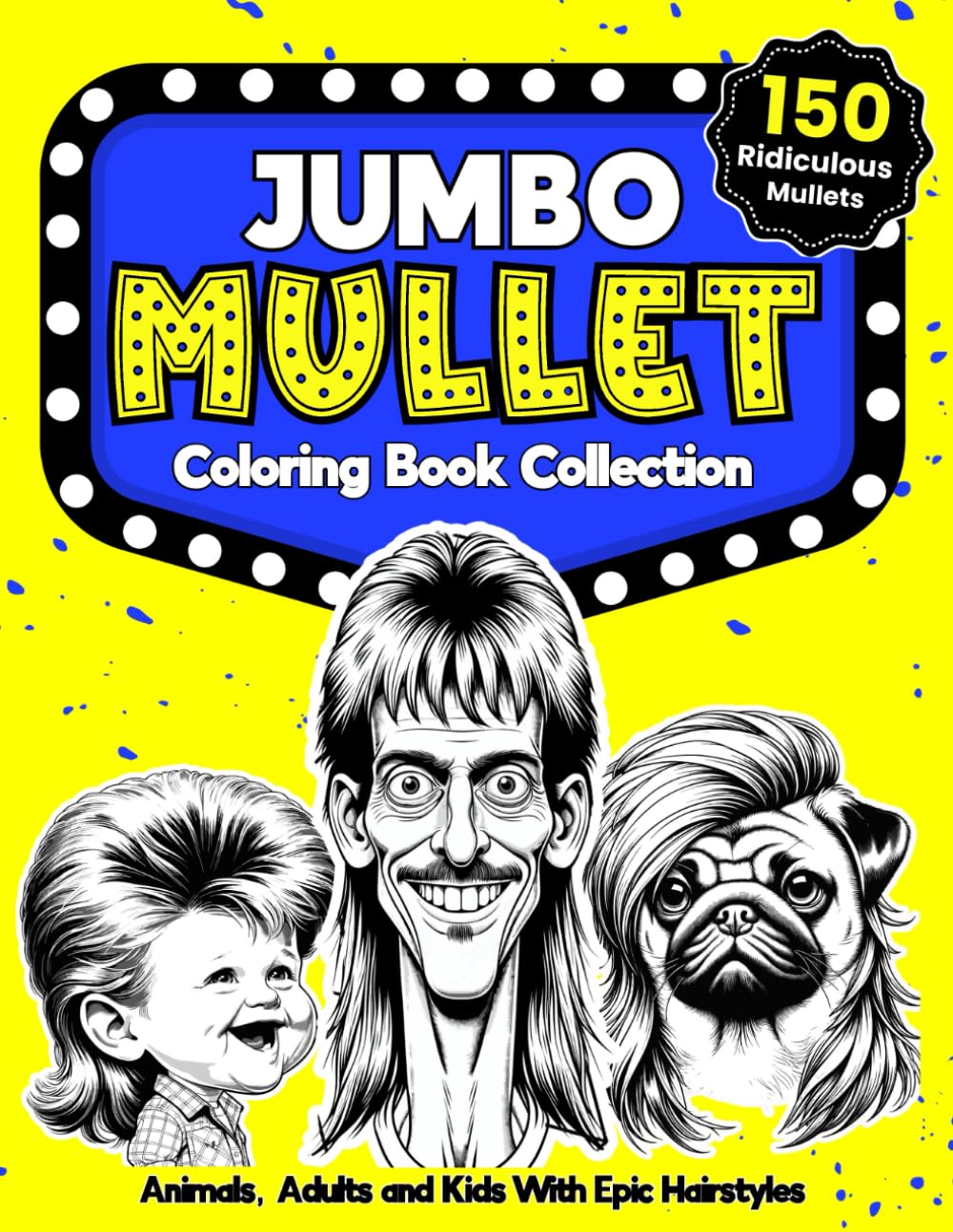 Amazon.com: Jumbo Mullet Coloring Book Collection: Animals, Adults and ...