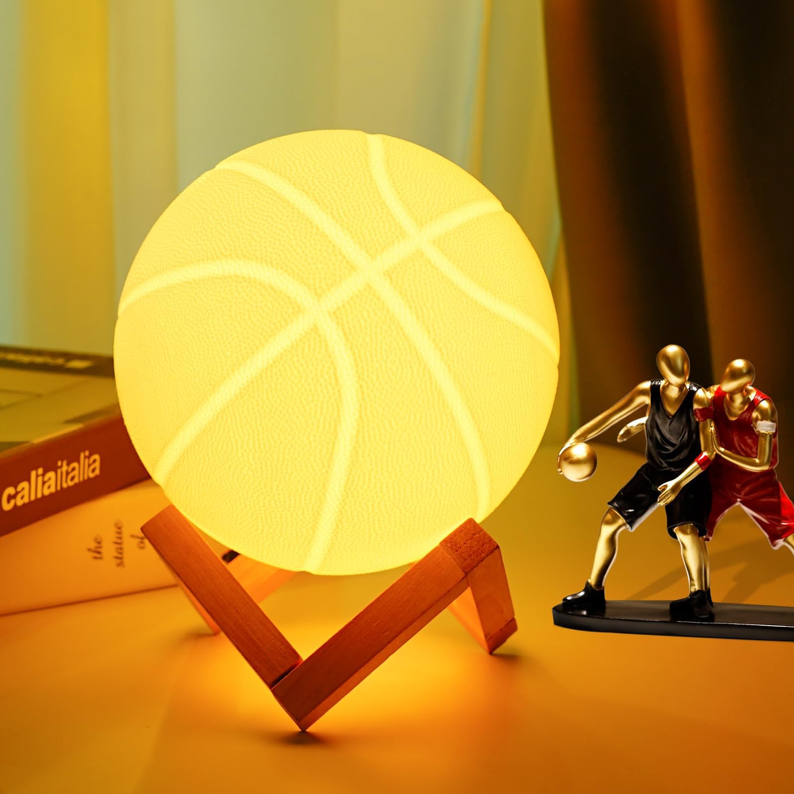 Mydhall Basketball 3D Night Light，16 Colors Basketball Light Toys Sport ...