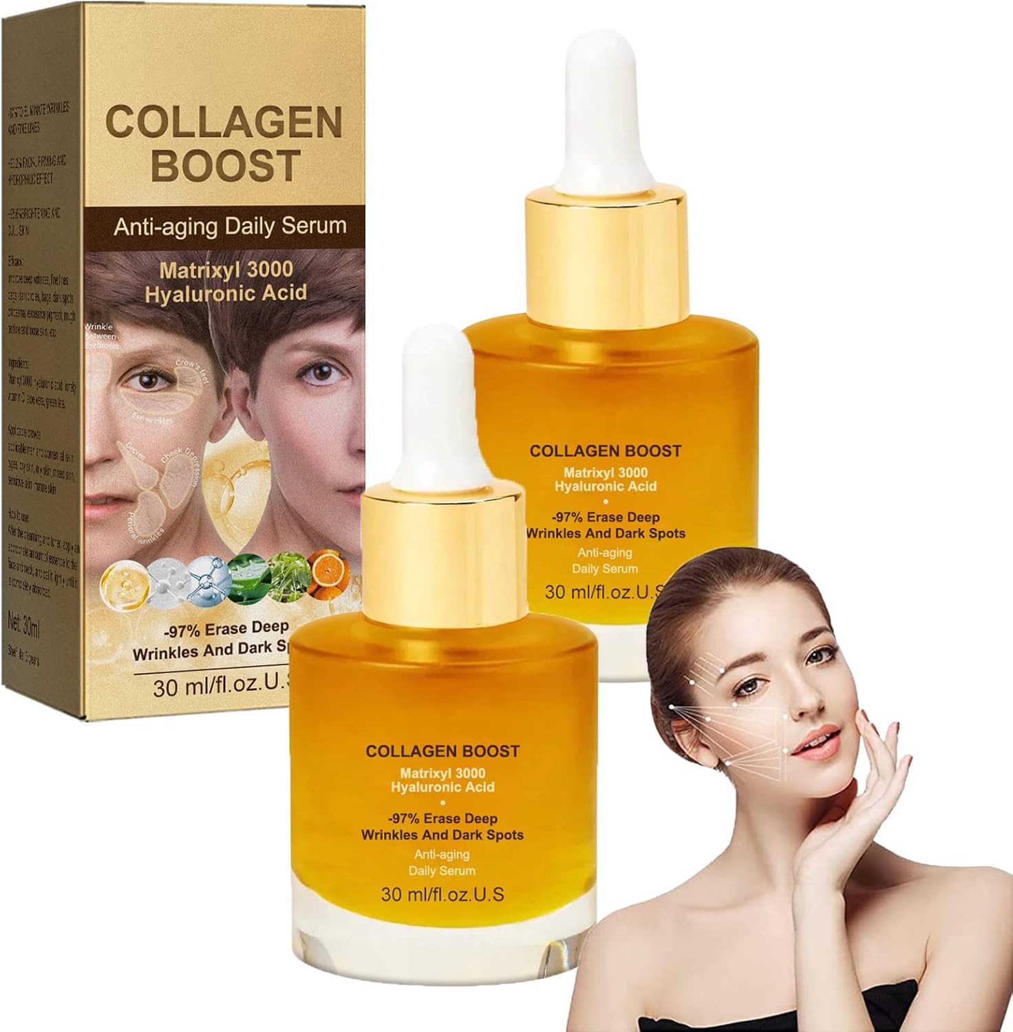 Suero Luminoso Universal Jonela Beauty, Suero Antienvejecimiento Potenciador De Colágeno, Suero ...