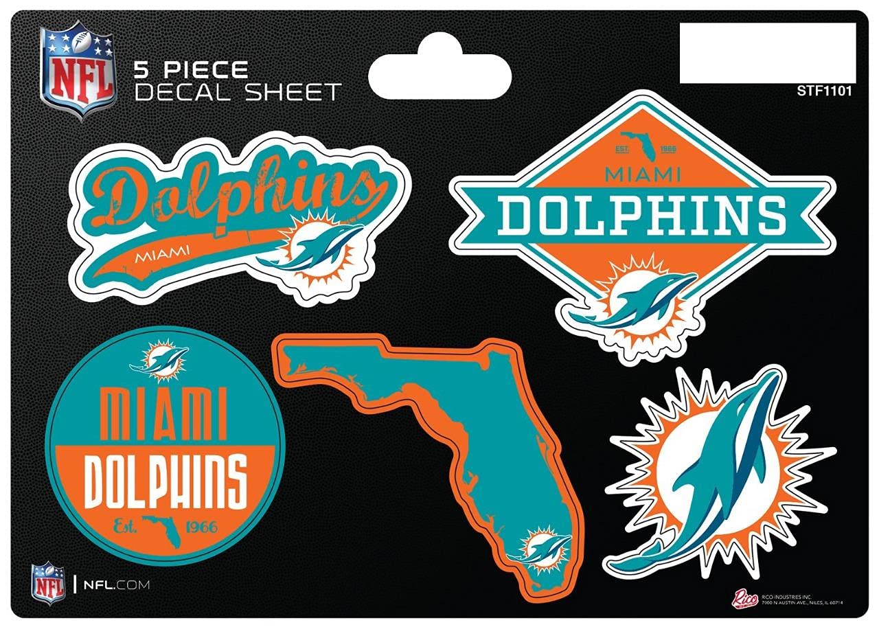 Snapklik.com : NFL Miami Dolphins 5-Piece Die-Cut Decal Sheet