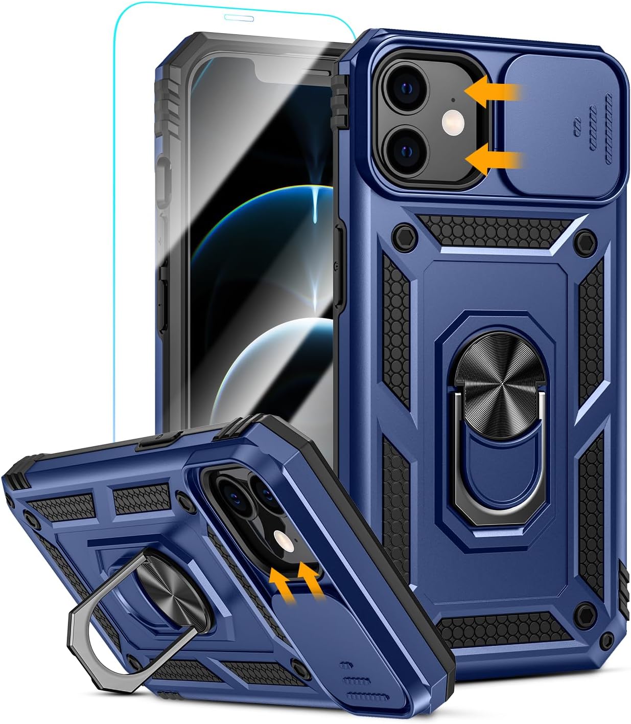 Amazon.com: DEERLAMN for iPhone 12 Case,iPhone 12 Pro Case with Slide ...