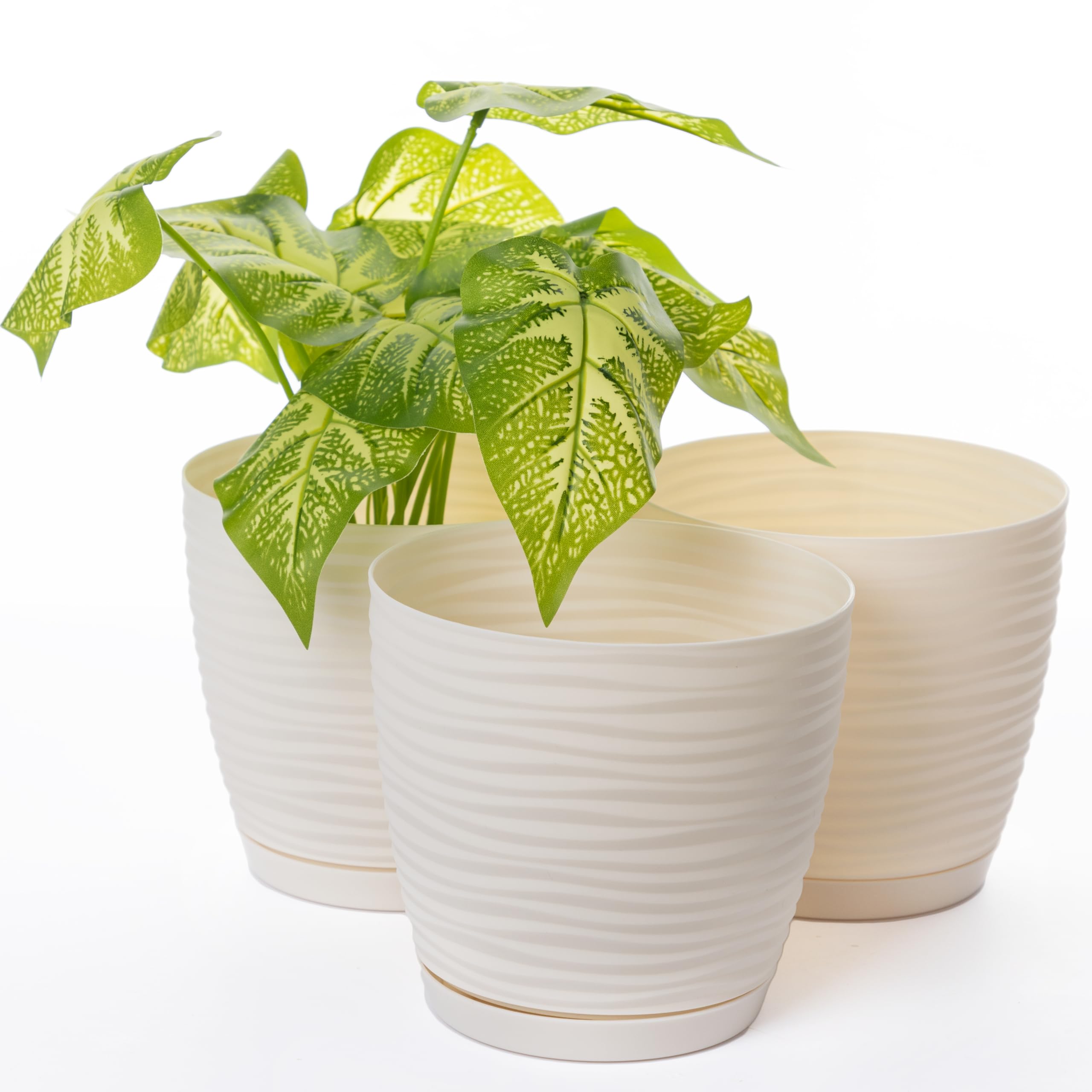 Home Garden Ornaments Wave Plant Pots Indoor, Set of 3 Indoor Plant Pot ...