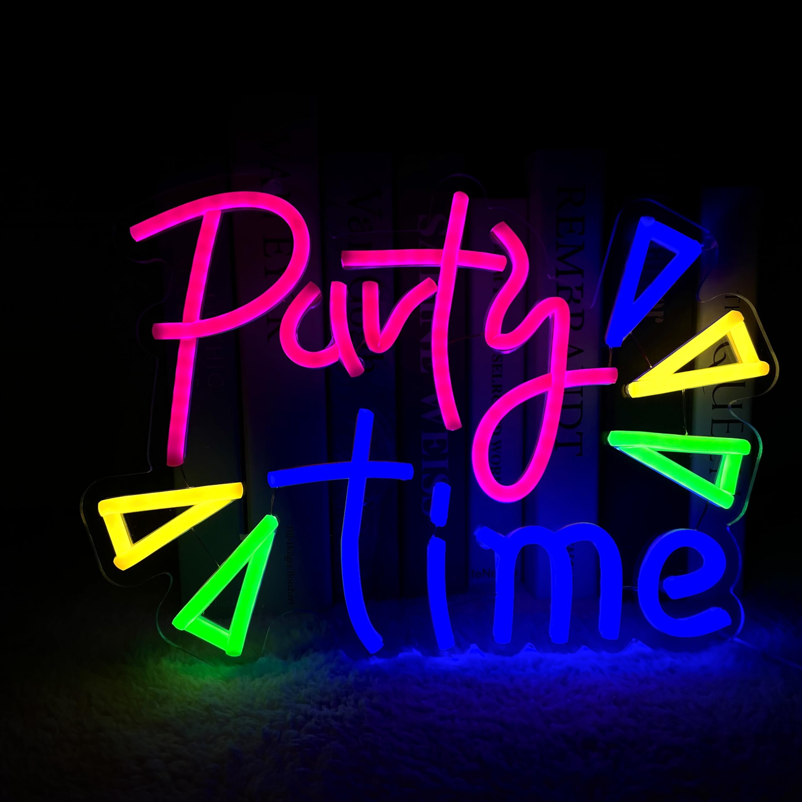 Amazon.com : Party Time Neon Sign 13 * 10in, Dimmable Party Multicolor ...