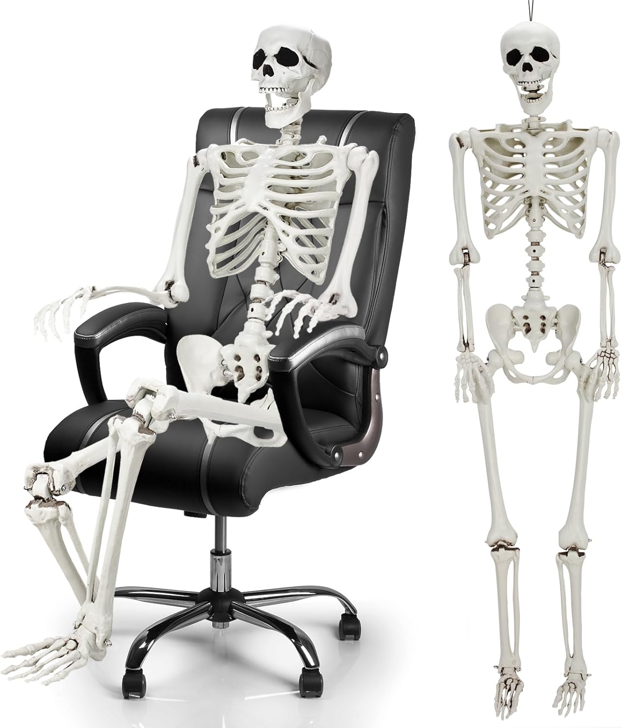 Amazon.com : 5.4Ft Life Size Skeleton Halloween Decor, Full Body ...