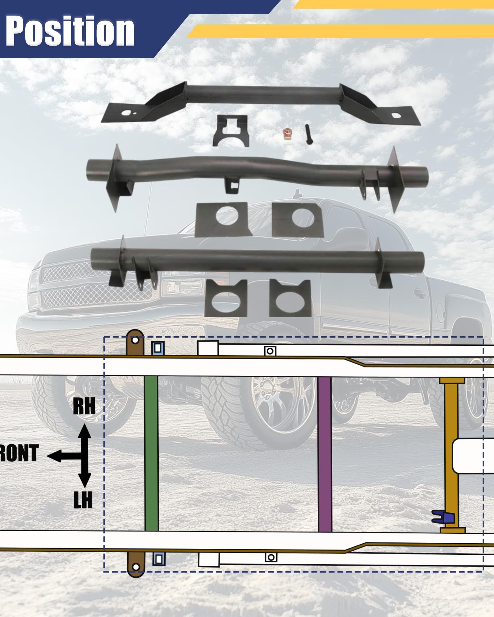 Snapklik.com : Mountainpeak Front And Rear Fuel Tank Support Crossmember