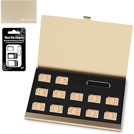 Amazon | BLUECRAFT nanoSIMカードケース 【ナノシム 12枚収納】アルミカードホルダー 紛失防止 出張 海外旅行 ...
