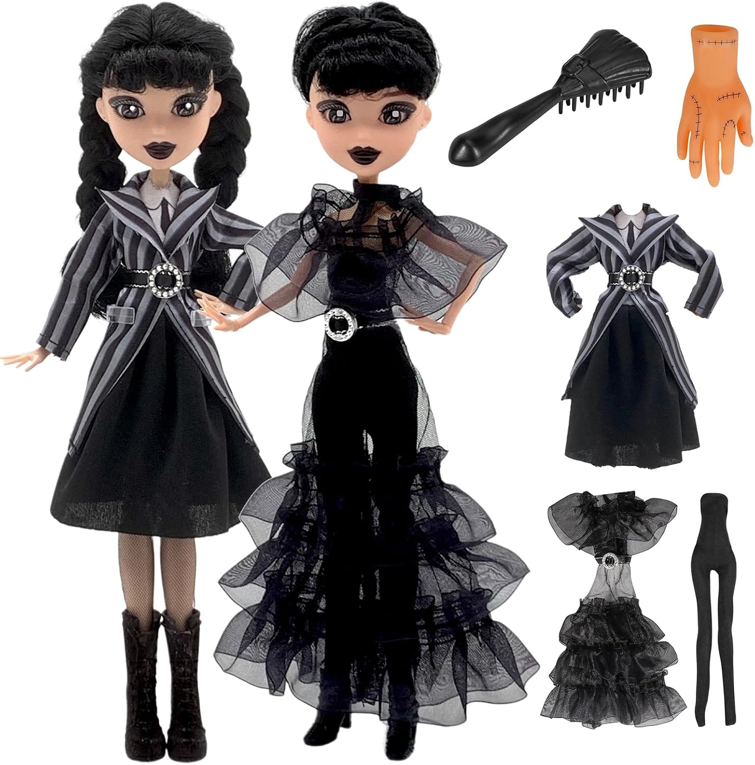 Amazon.com: 9' Addams Doll with Gift Box, High Heels, Black Dress, and ...