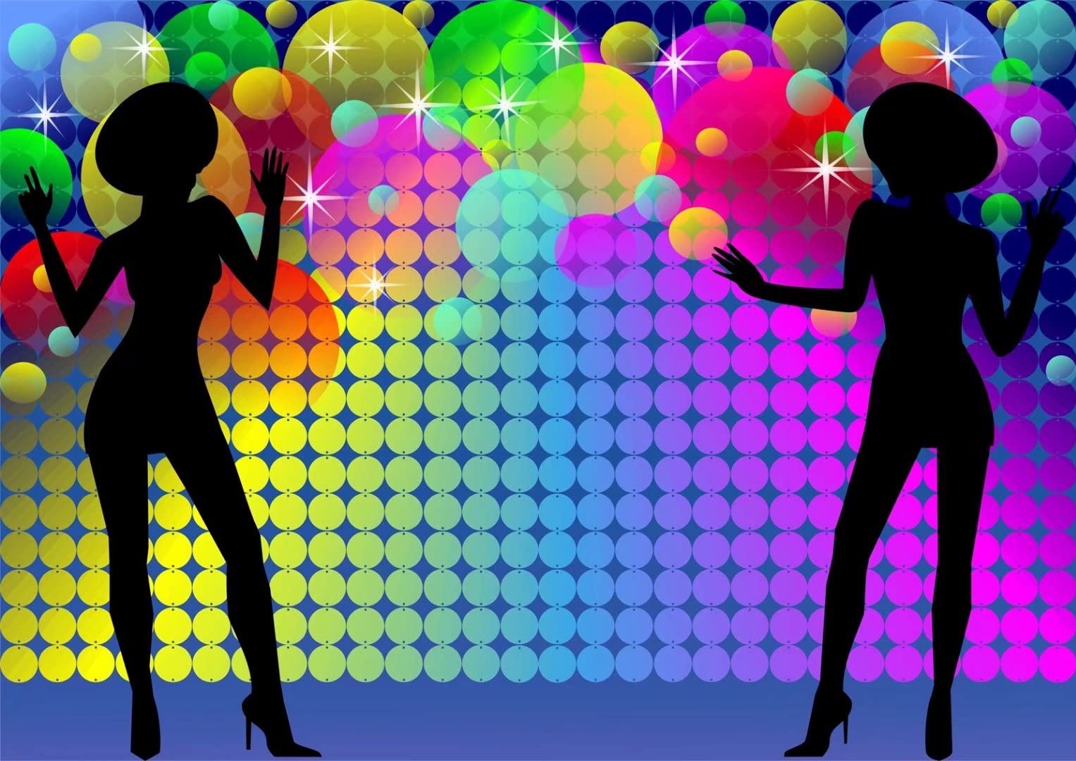Buy BELECO 6x4ft Fabric Vintage Disco Party Backdrop Shining Neon Light ...