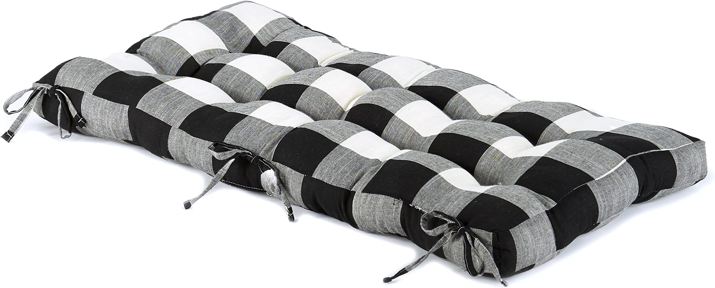 Amazon.com: The Lakeside Collection Plaid Buffalo Check Tufted Bench ...