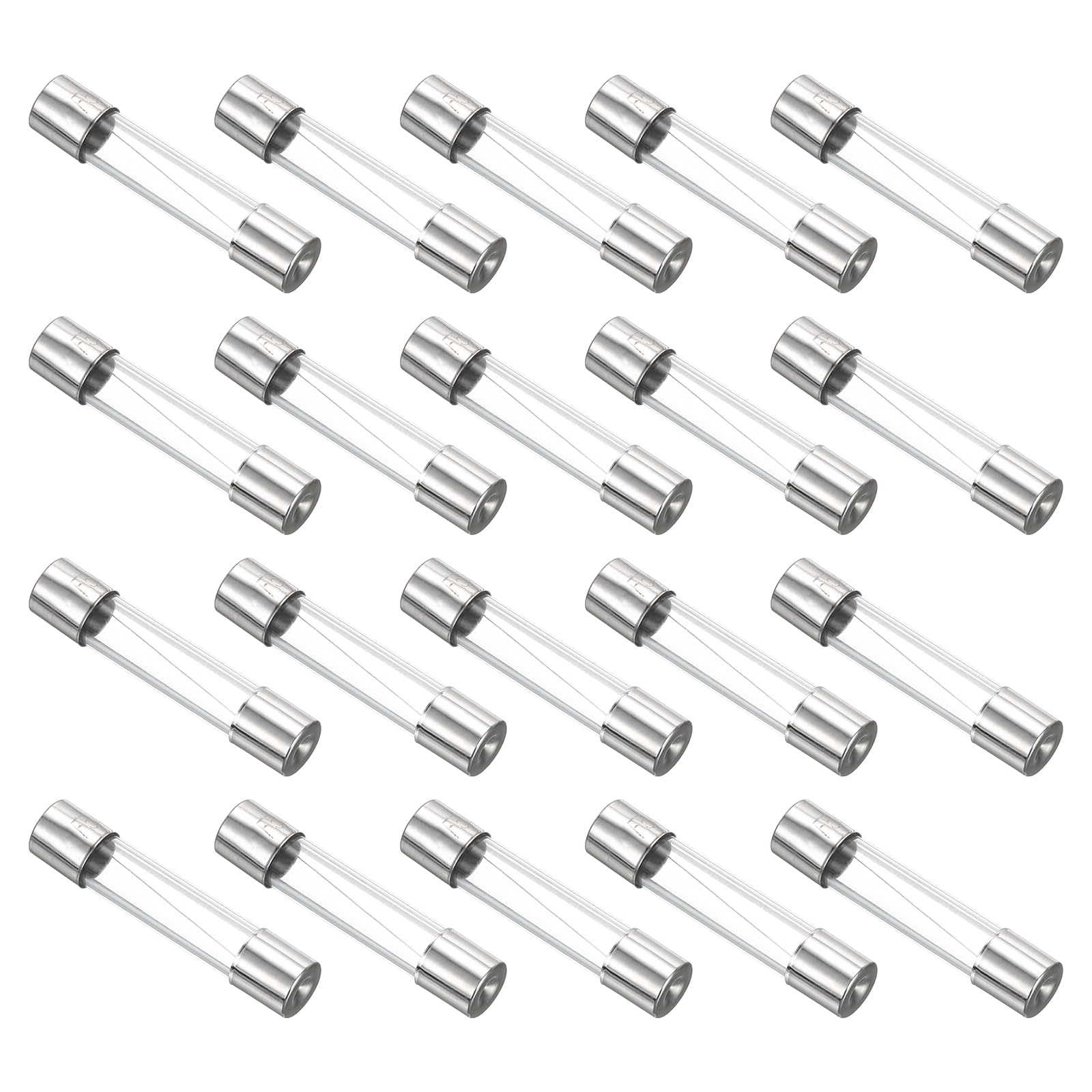 PATIKIL 6x30mm Fast-Blow Glass Fuses Assortment Kit, 50 Pack 250V 1A 2A ...