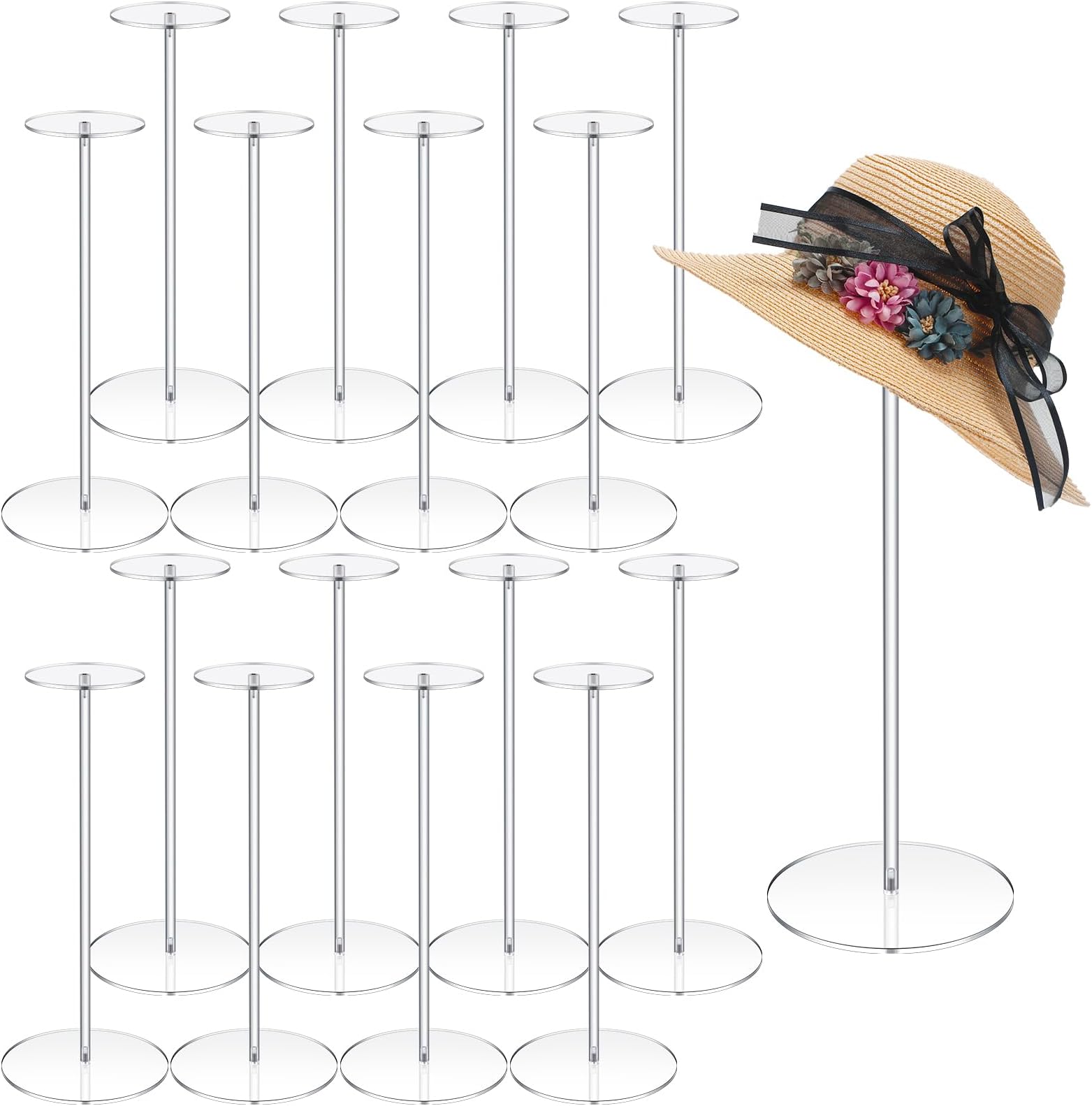Amazon.com: Qunclay 8 Pieces Clear Acrylic Hat Stand Wig Display Rack ...