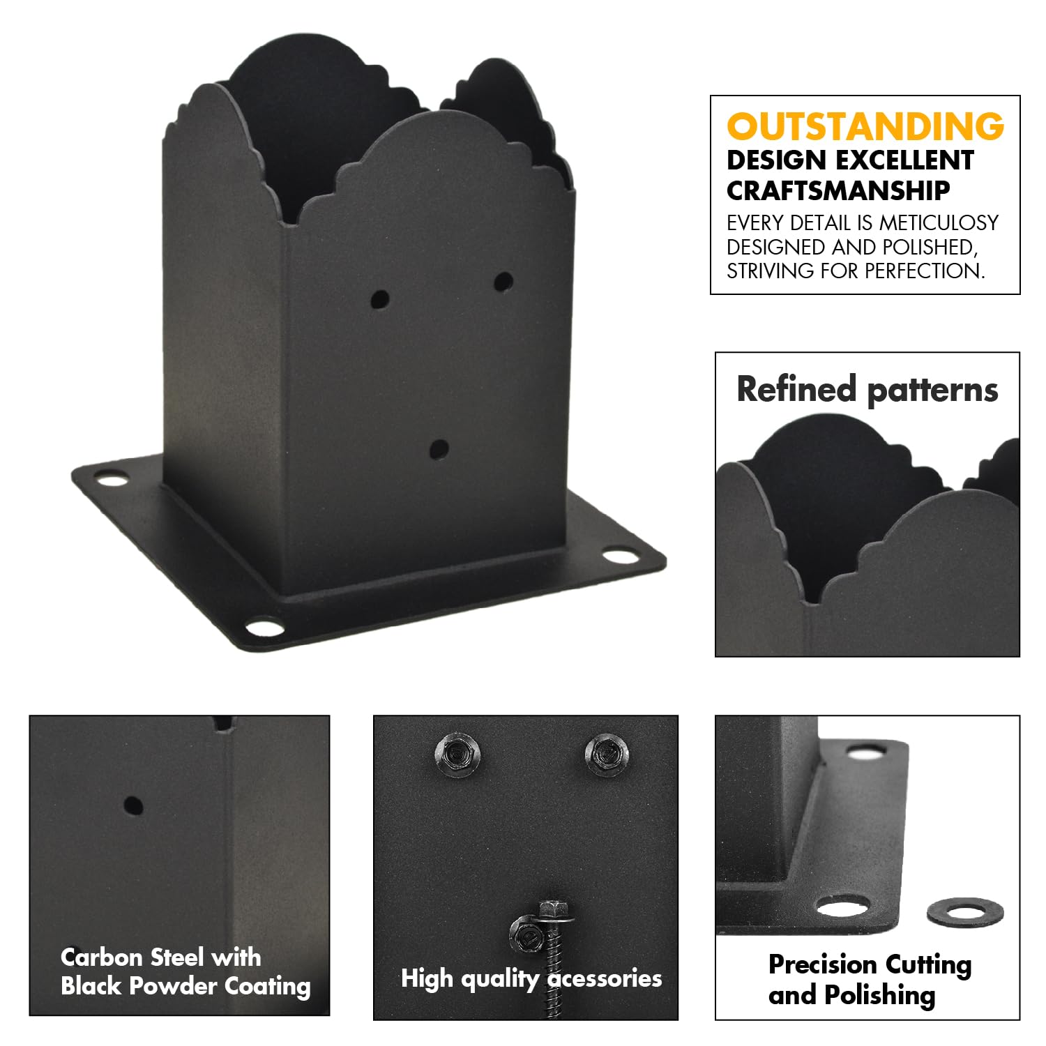 Snapklik.com : WIMART Creative Design 4x4 Post Base, Square Bracket ...