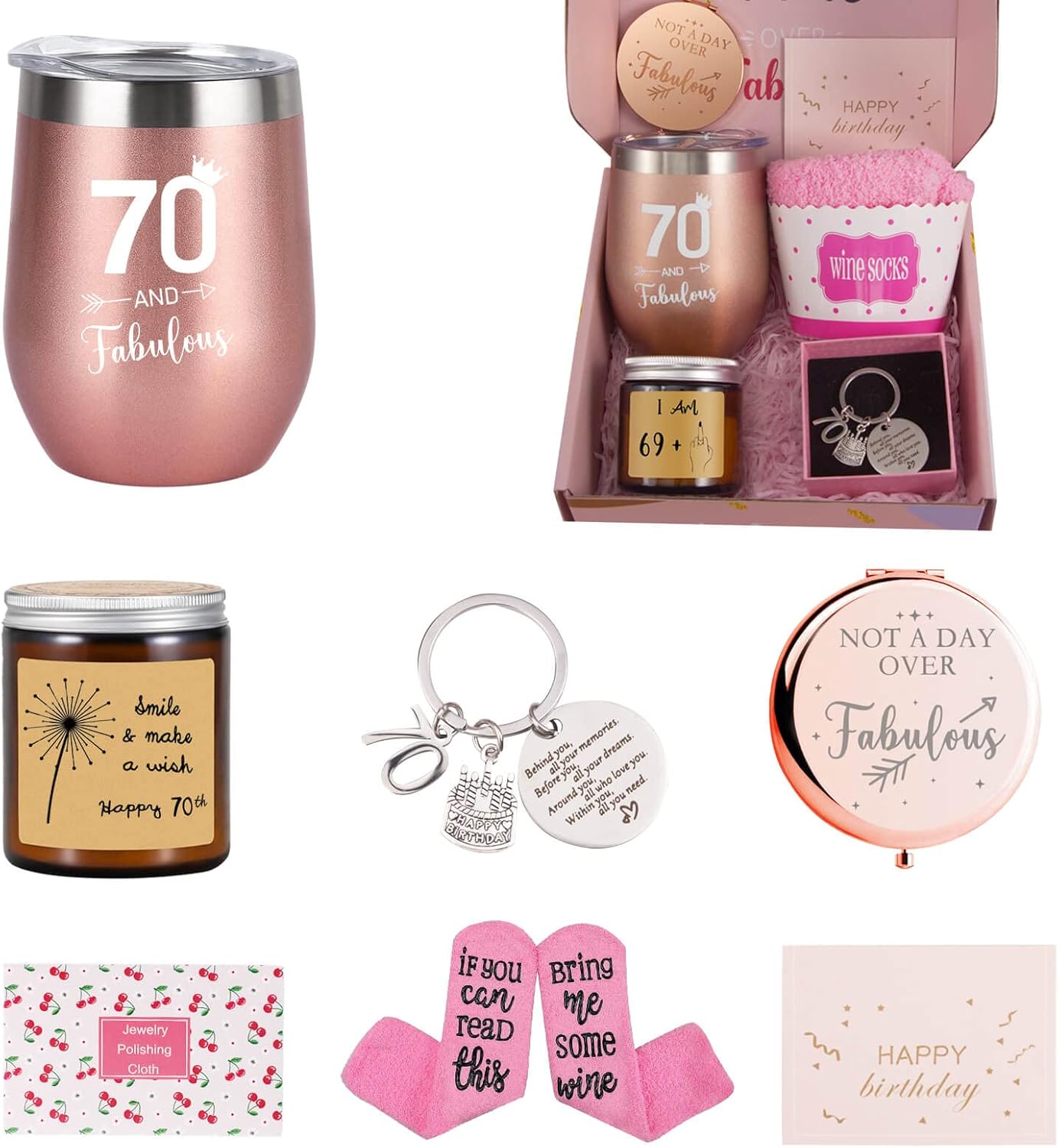 Buy 70th Birthday Gifts For Women 70 And Fabulous Gift Basket For Grandma Mom Sister Wife buy-70th-birthday-gifts-for-women-70-and-fabulous-gift-basket-for-grandma-mom-sister-wife