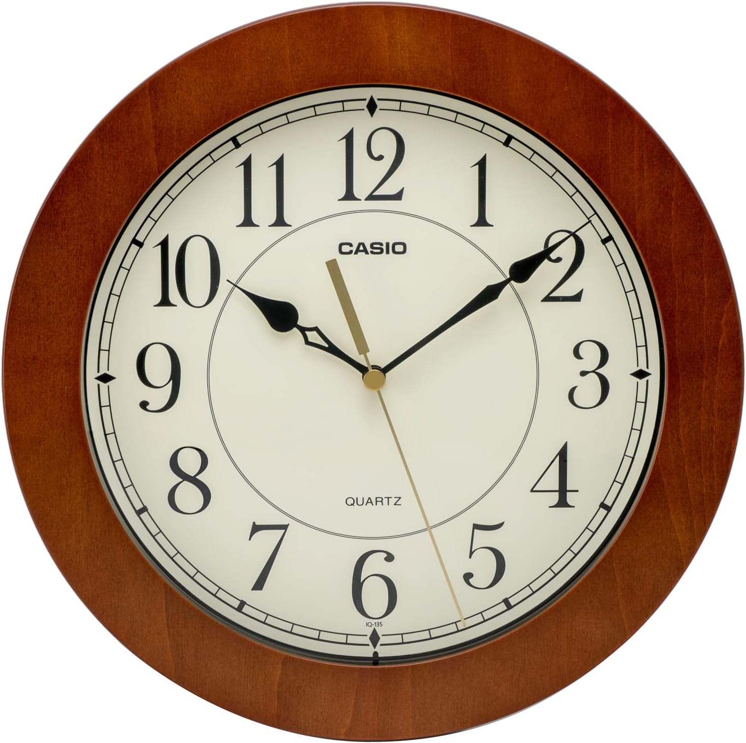 Amazon.com: CASIO IQ-135-5JF Brown Analog Wood Grain Wall Clock 10.2 ...
