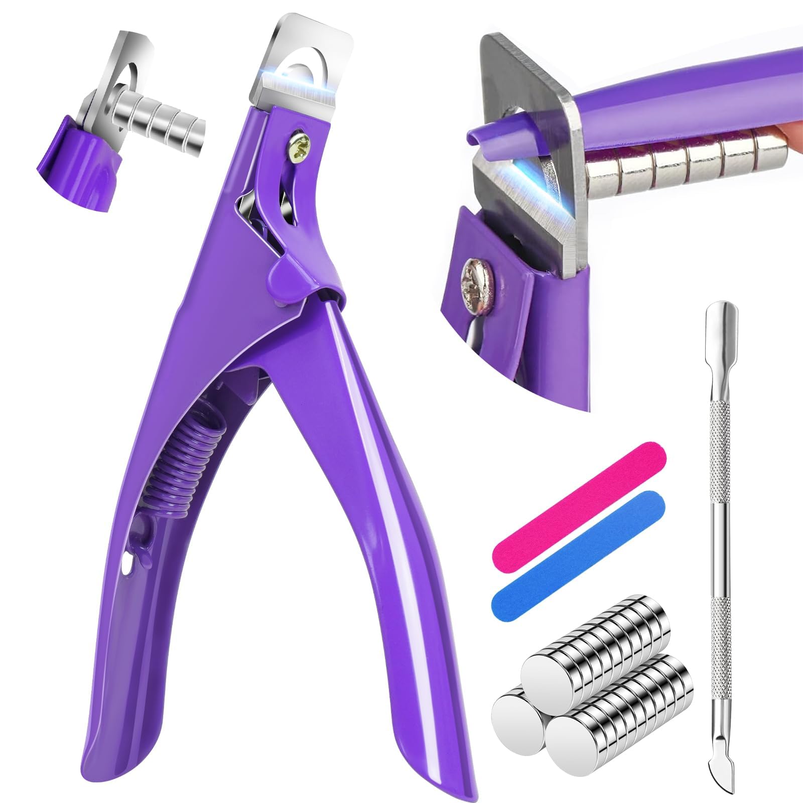 IUHFSIFS Upgade Acrylic Nail Cutter with Sizer Magnet【100% Accurate ...