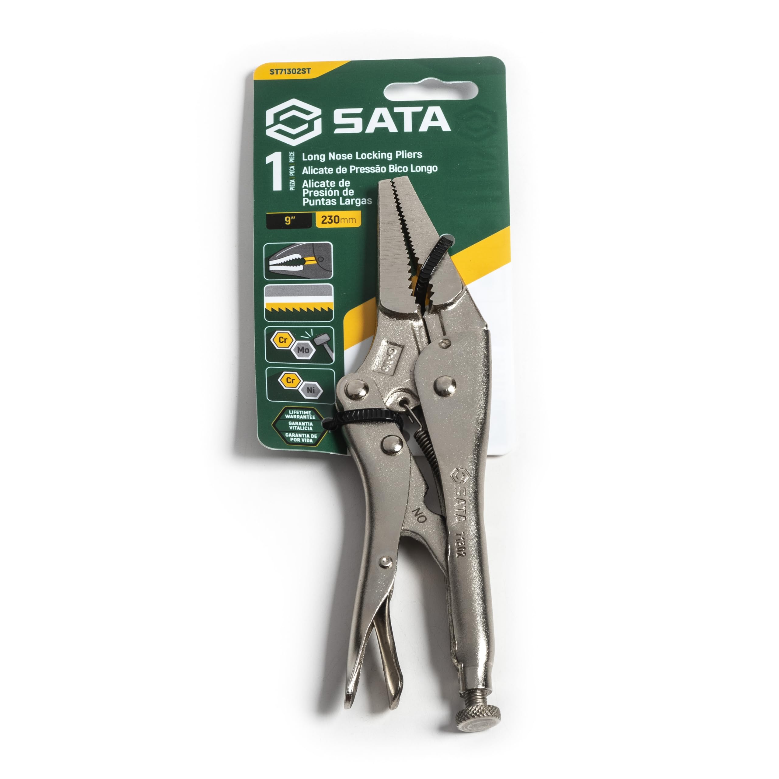 Snapklik.com : SATA 9" Long Nose Locking Pliers