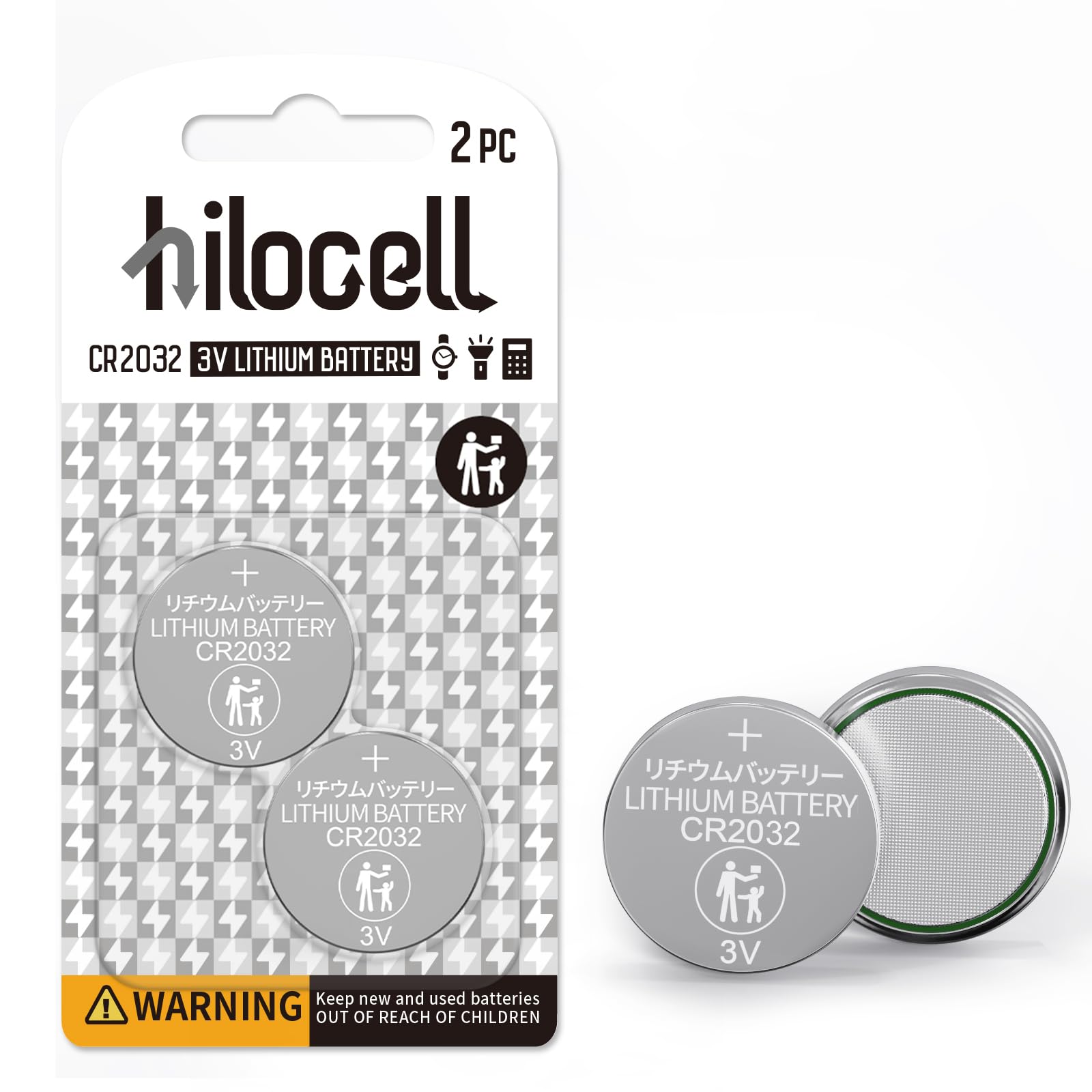 Amazon.com: hilocell CR2032 Lithium 3V Coin Battery 2 Pack, 3 Volt CR ...